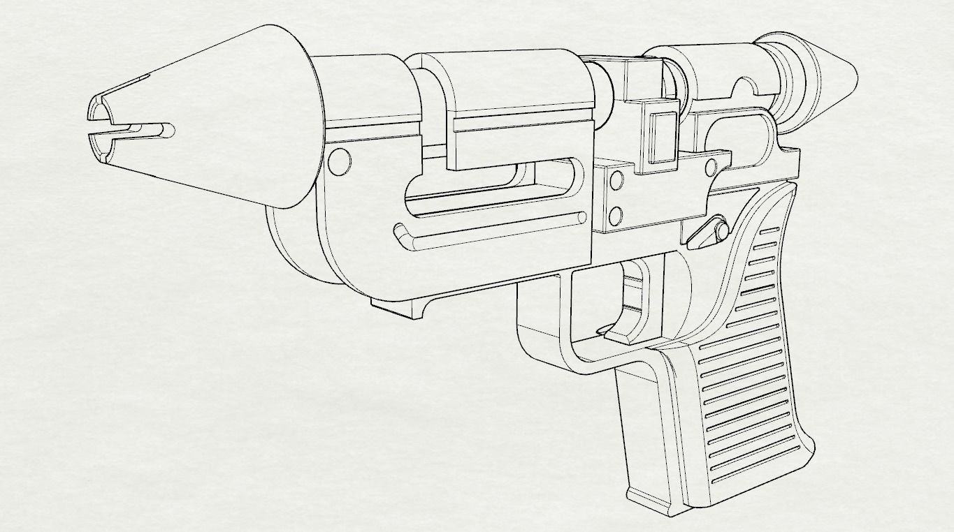 RK-3 Imperial hand blaster of Thrawnaccurate 3d print model 3D model 3D ...