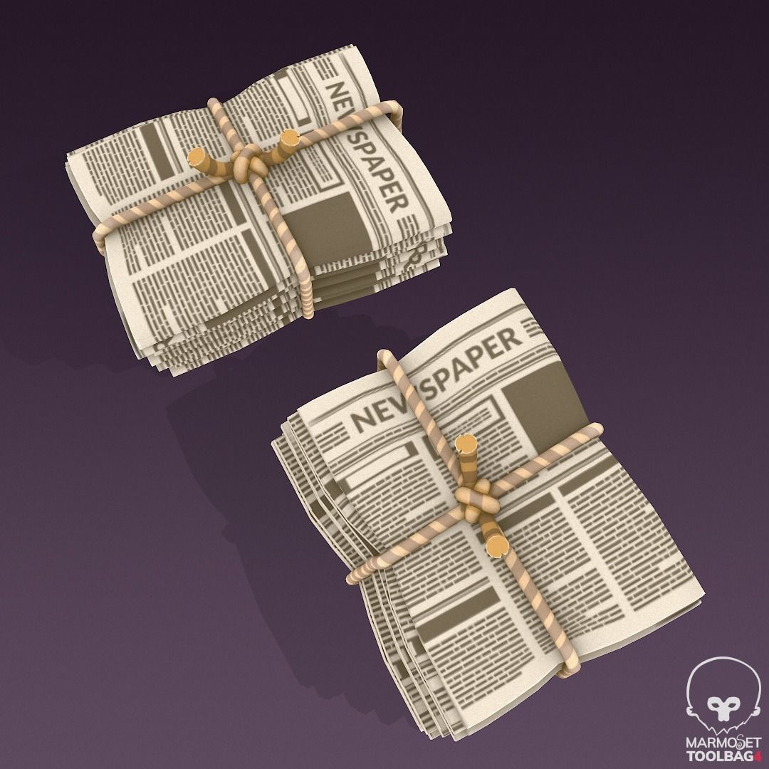 3D model Stylized Newspaper Stack VR / AR / low-poly | CGTrader