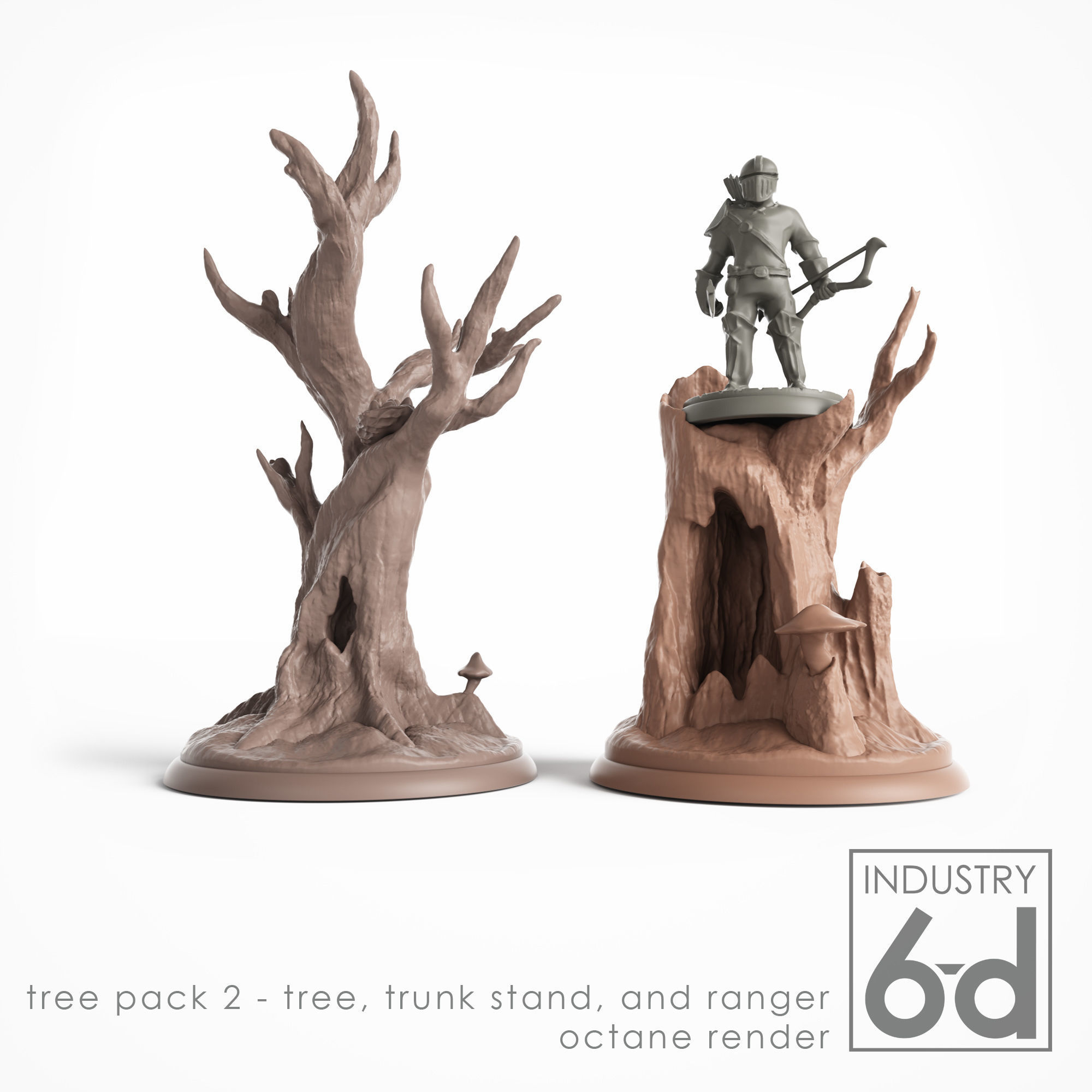 Tree Pack 2 - Miniature Tabletop Trees 3D model 3D printable | CGTrader