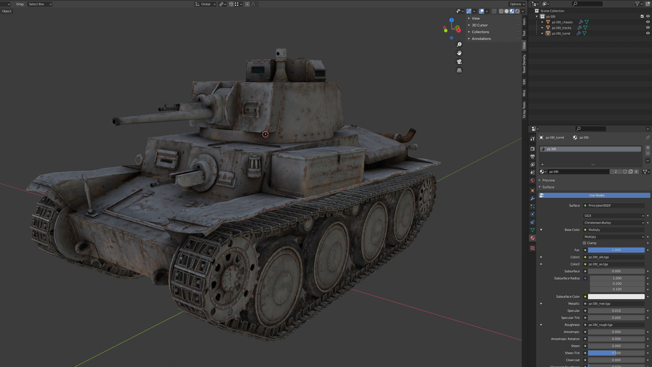 3D model Tank PzKpfw 38t or LT vz38 VR / AR / low-poly | CGTrader