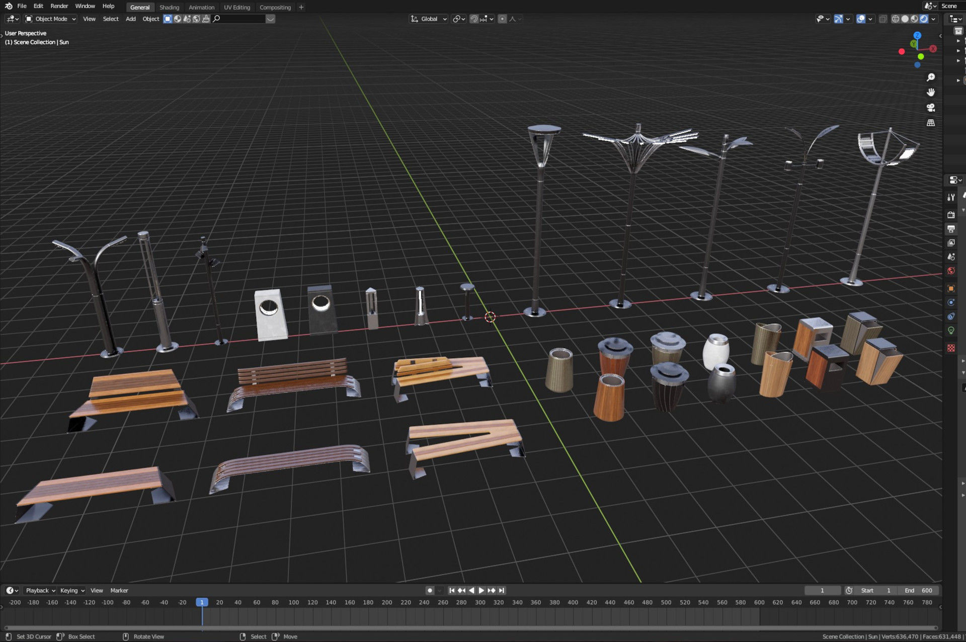 Modern Street Objects Asset Pack 3D model | CGTrader