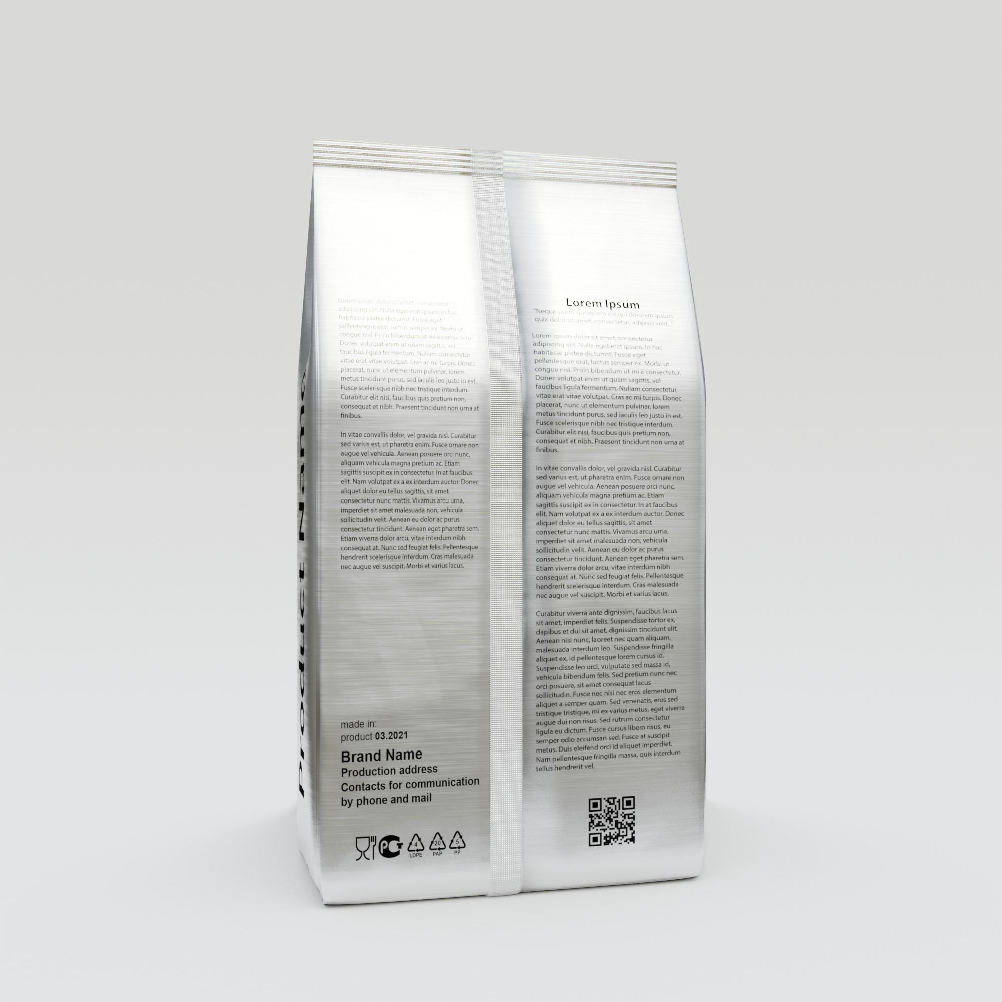 Plastic bag packing flat bottom 3D model | CGTrader