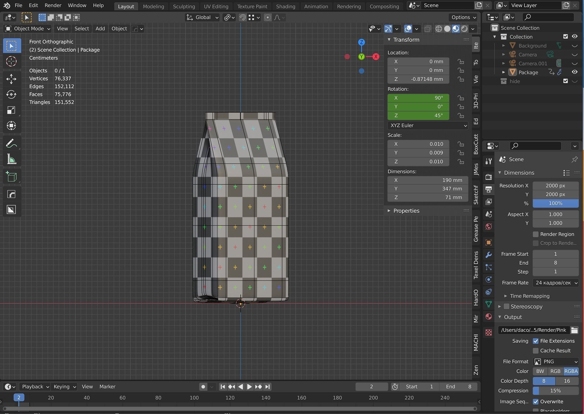 Plastic bag packing flat bottom 3D model | CGTrader