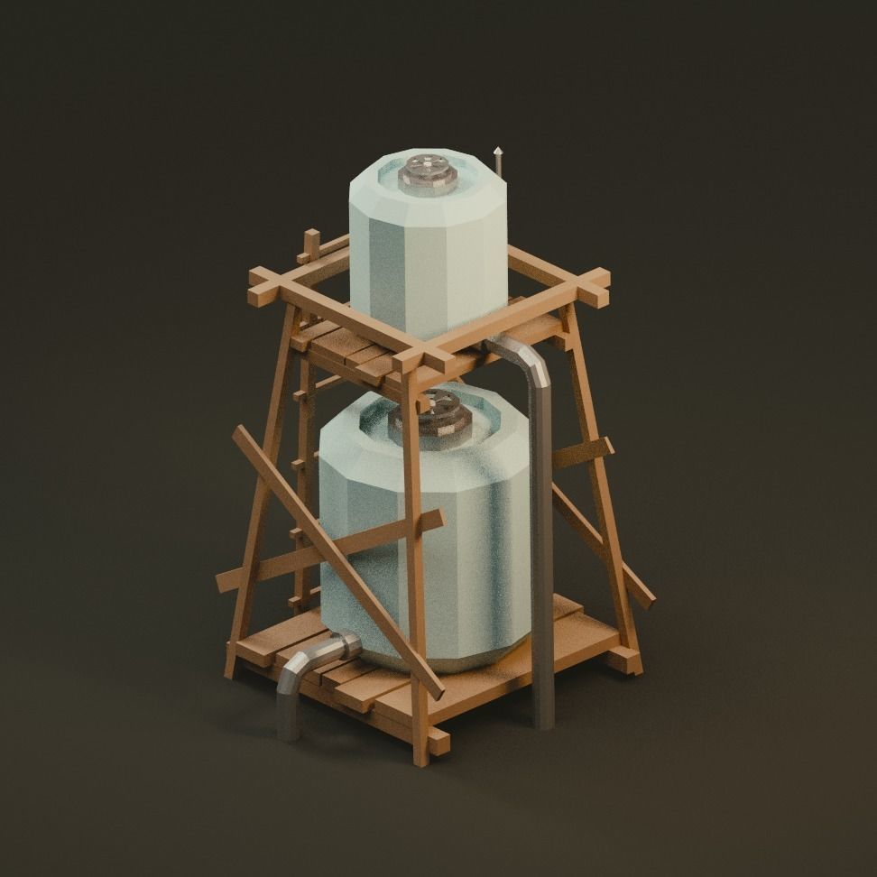 Low Poly Tower wooden ladder free VR / AR / low-poly 3D model | CGTrader
