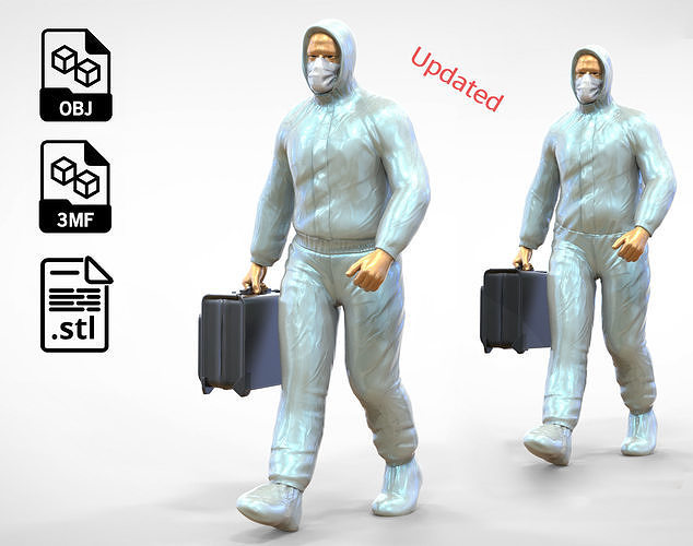 N2 CSI people walking with scene investigation kit case 3D model 3D ...