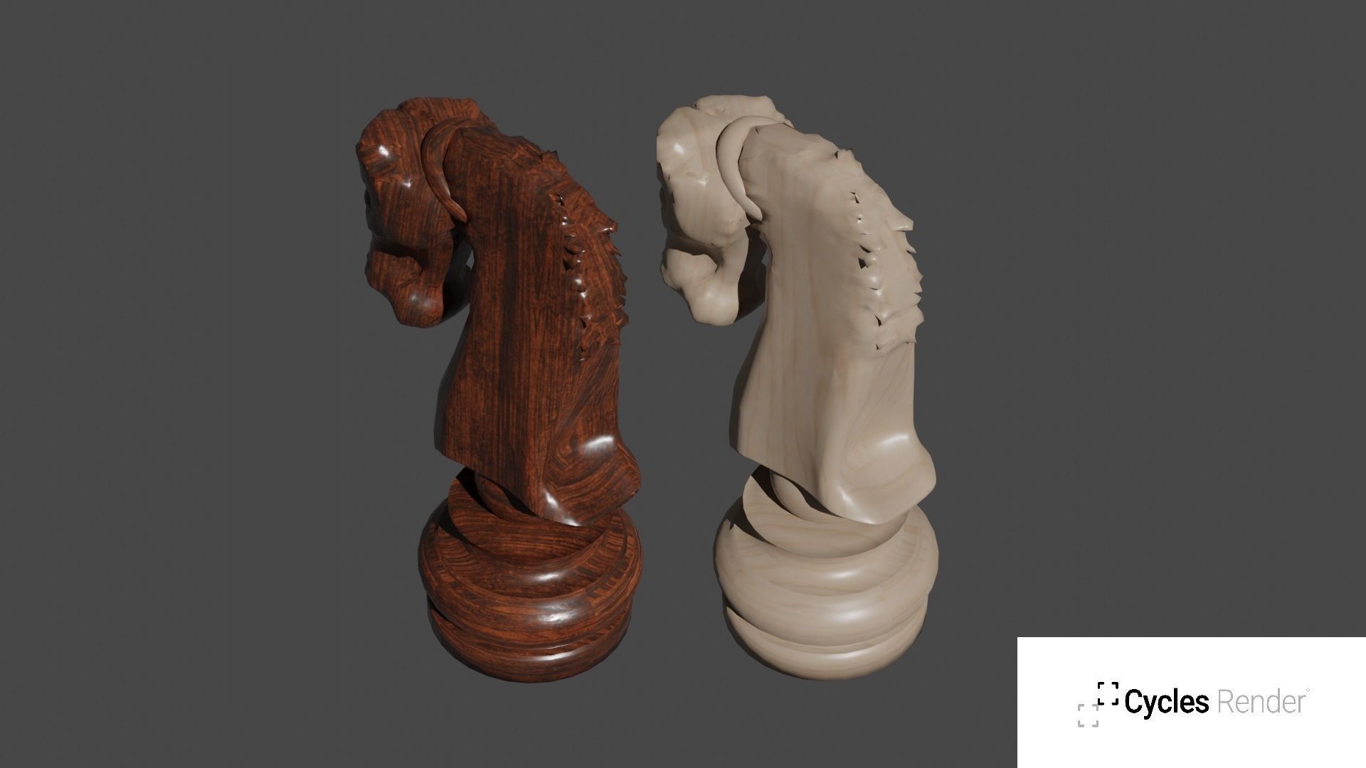 Wooden Knight Chess Pieces 3D model rigged | CGTrader
