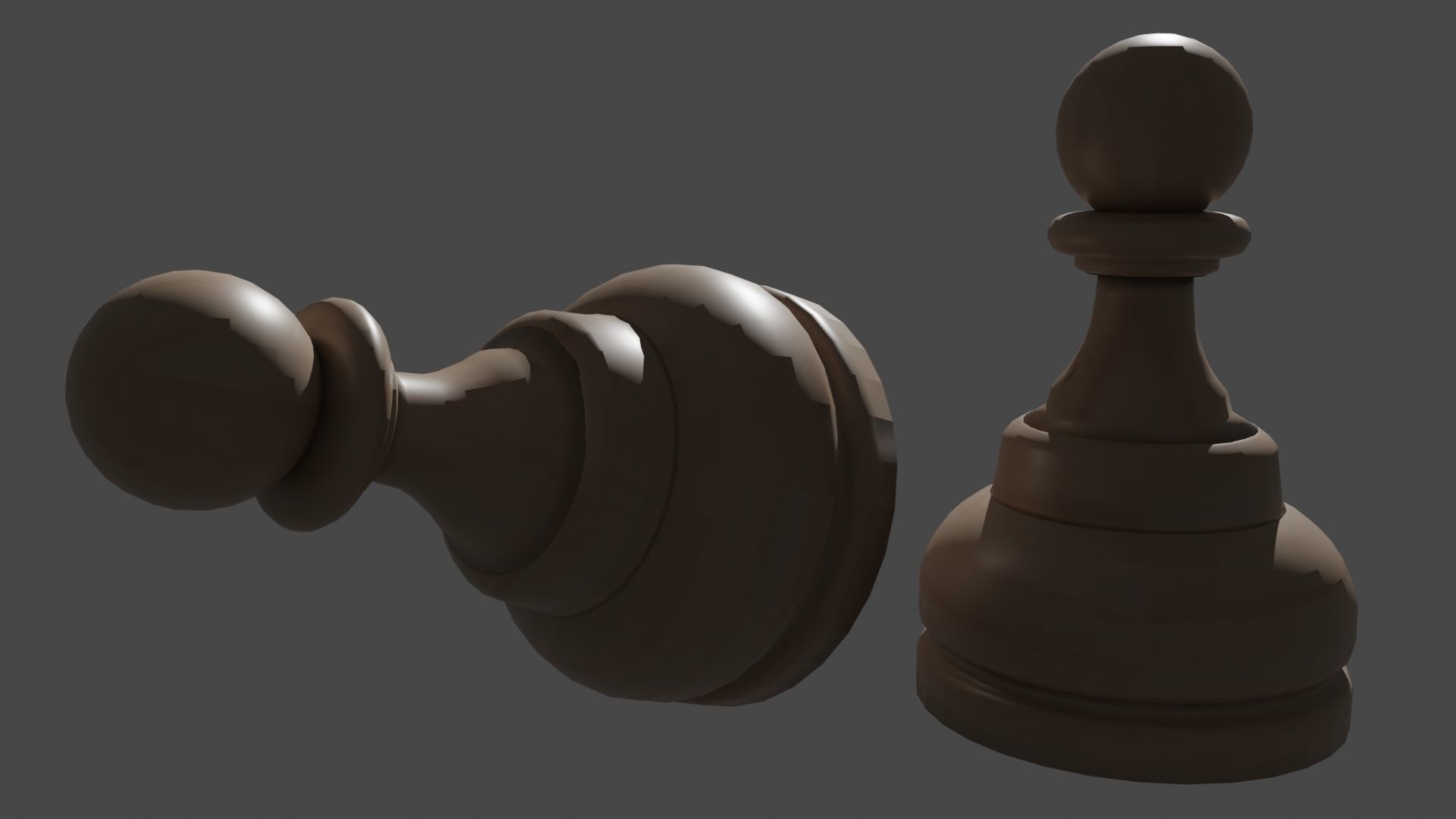 Wooden Pawn Chess Pieces 3D model rigged | CGTrader
