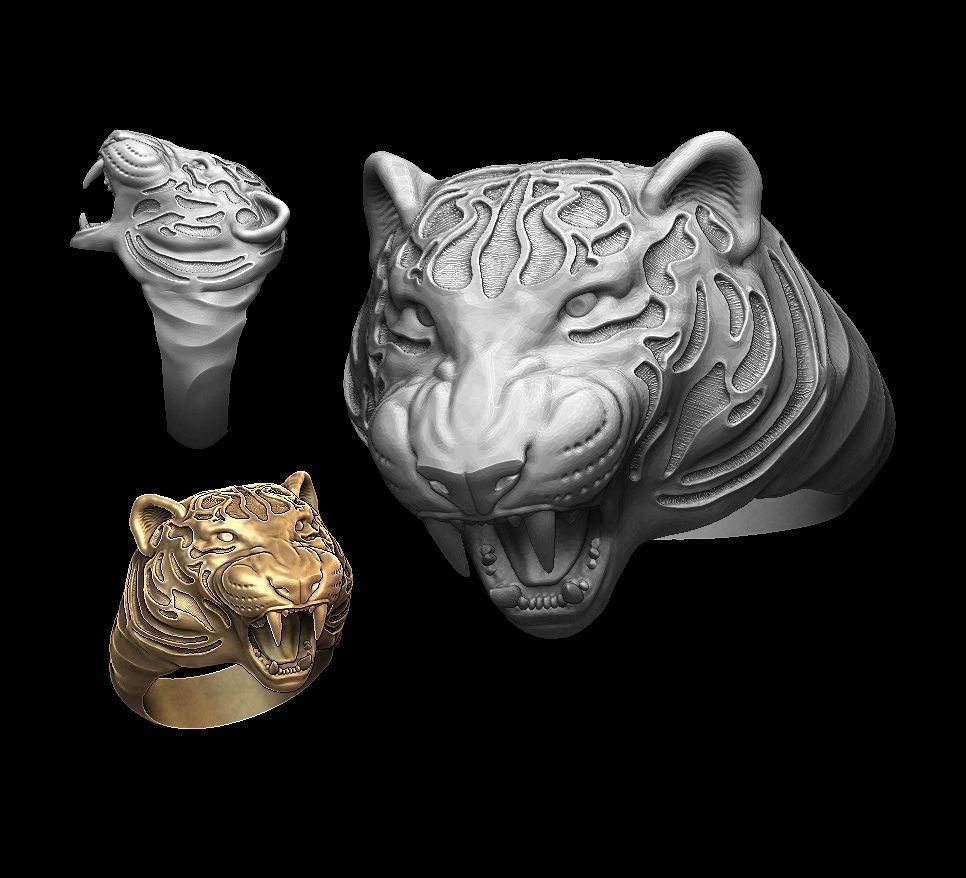 Tiger rings 3D model 3D printable | CGTrader