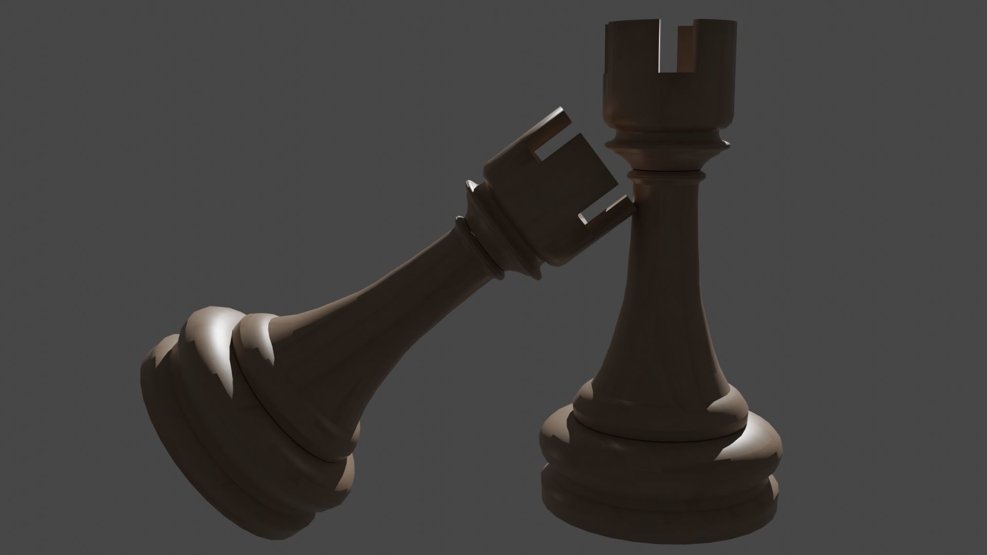 Wooden Rook Chess Pieces 3D model rigged | CGTrader
