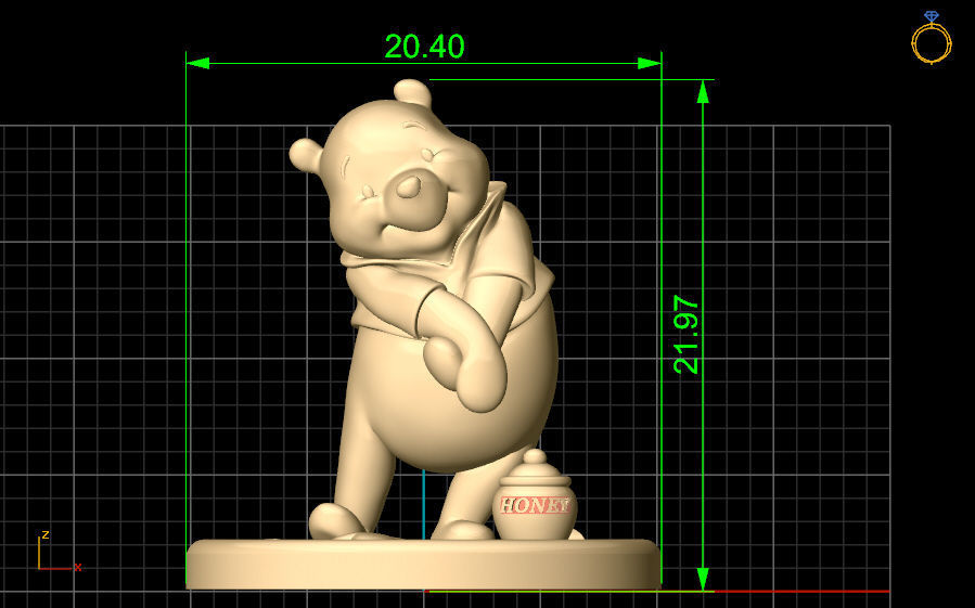Winnie-the-Pooh statue Silver Gold Print 3D model 3D printable | CGTrader