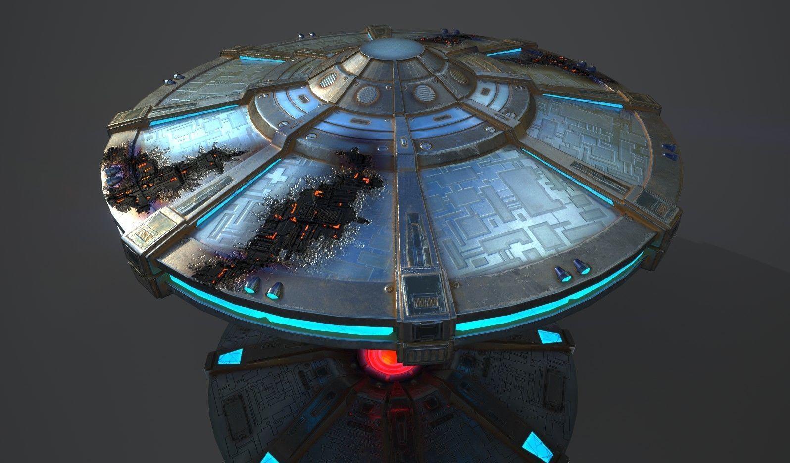 3D model UFO 3d models Game UE4 Unity PBR Substance Painter Projekt VR ...