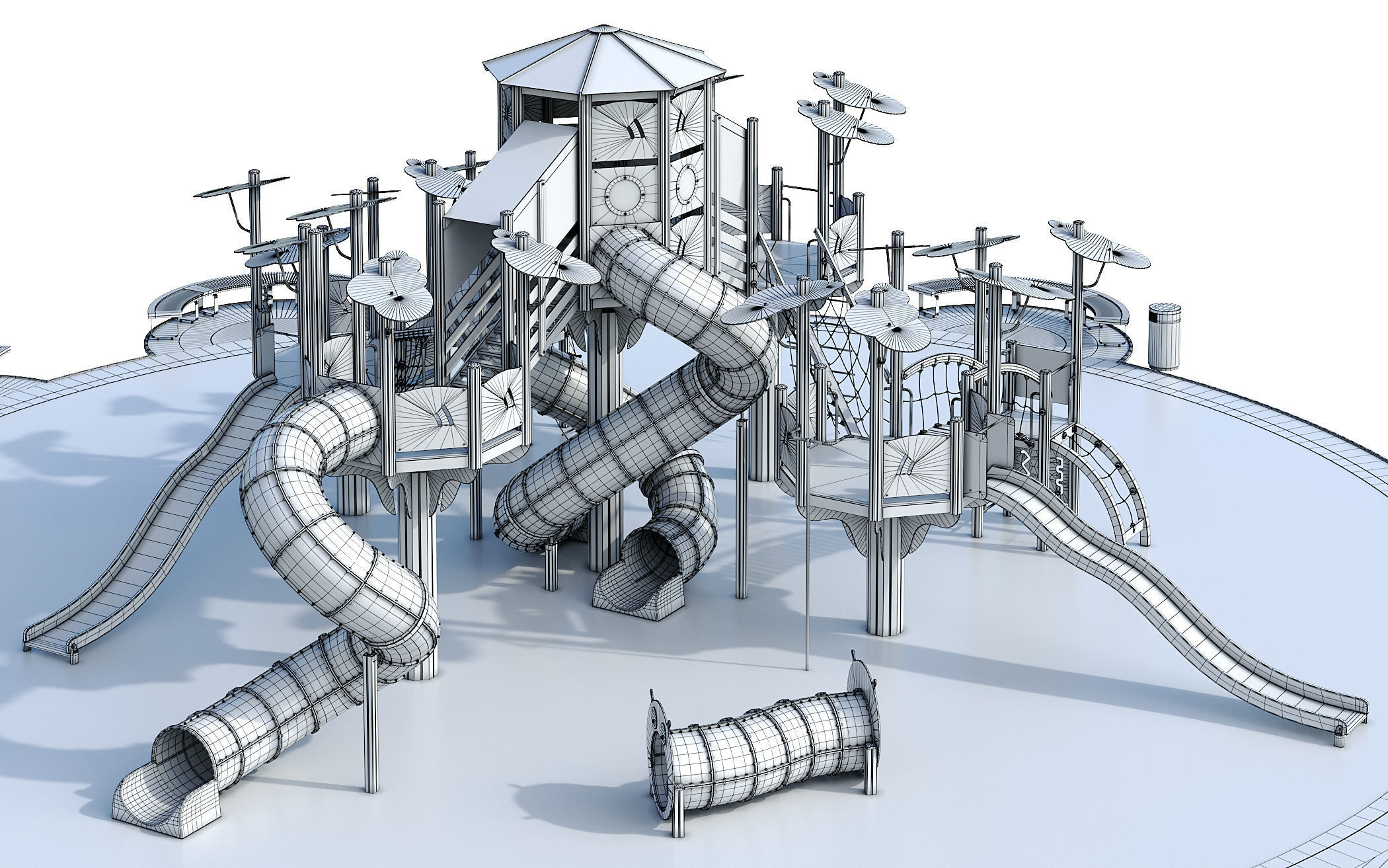 Large childrens playground complex 3D model | CGTrader