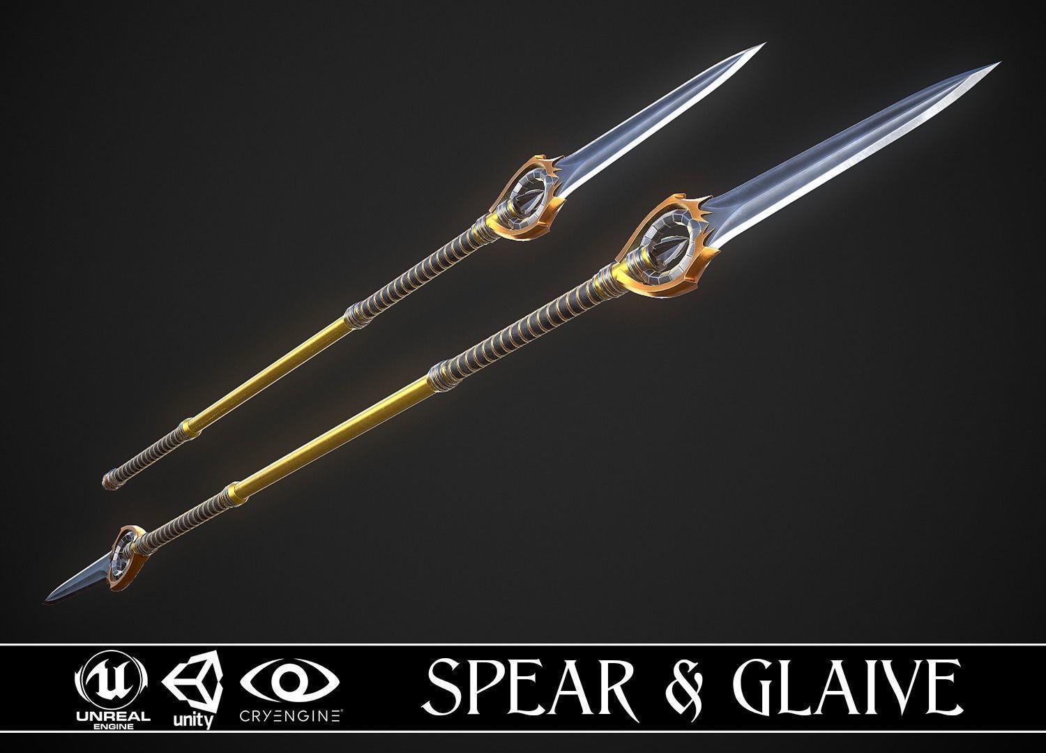 3D model Spear and Glaive A7 VR / AR / low-poly | CGTrader