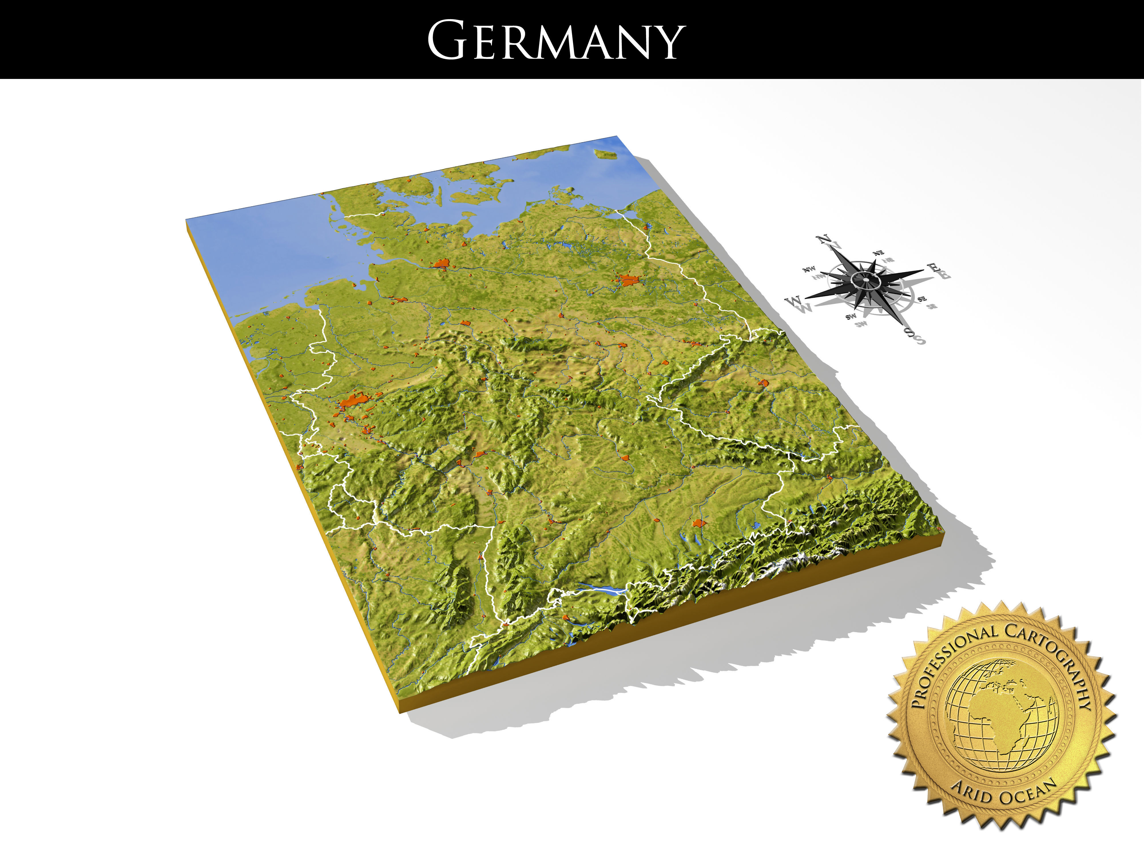 Germany High resolution 3D relief maps 3D model | CGTrader