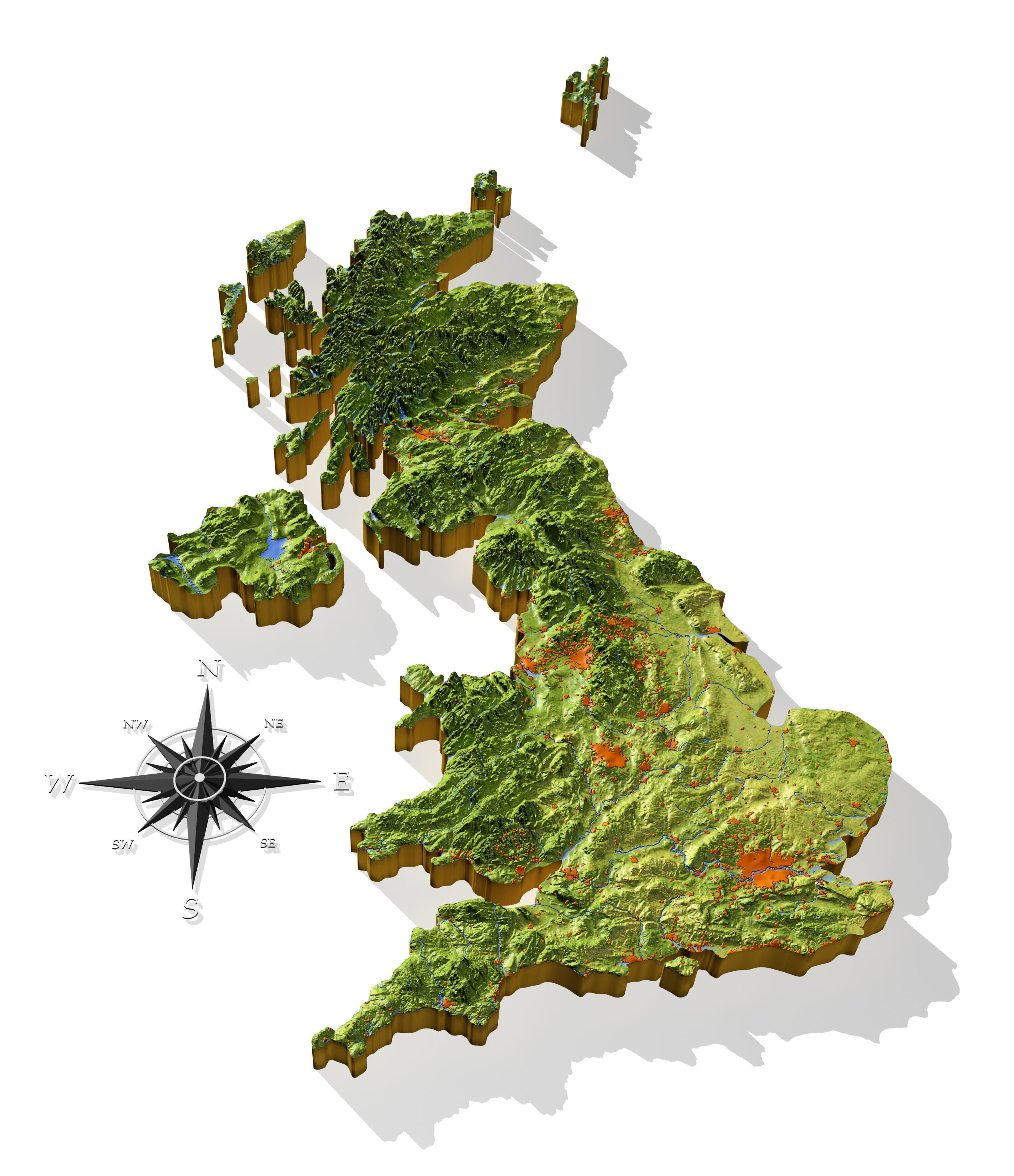 United Kingdom High resolution 3D relief maps 3D model | CGTrader
