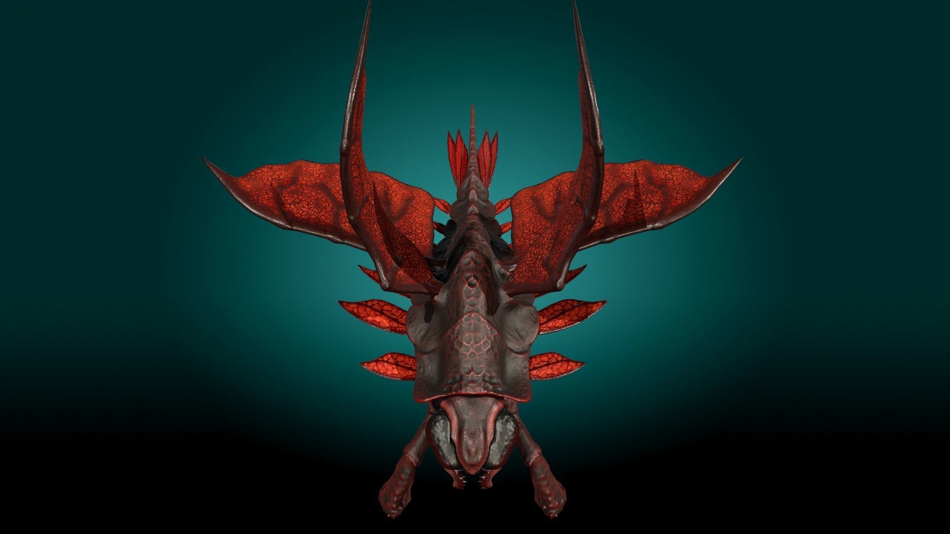 3D model Flying Shrimp Monster V2 VR / AR / low-poly rigged animated ...