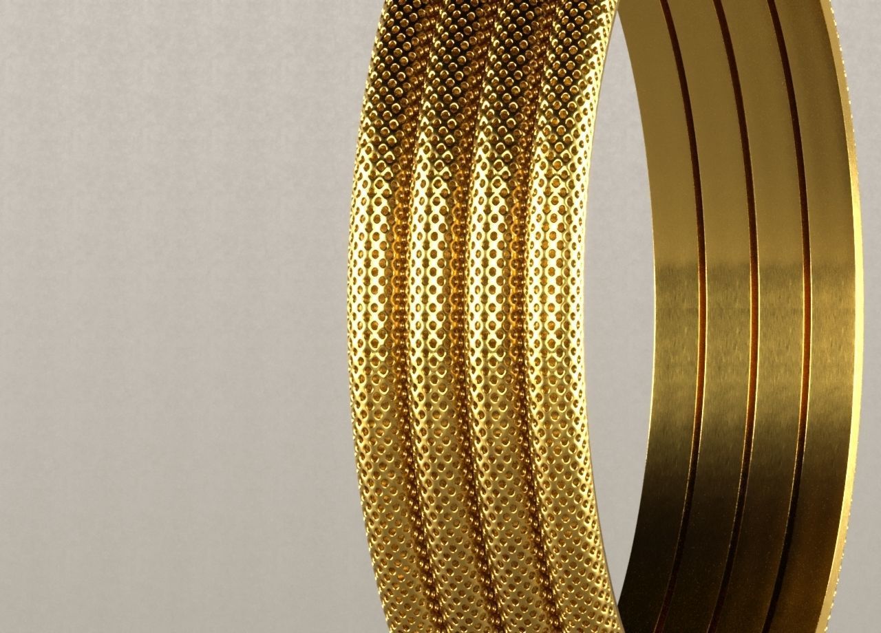 Gold bangles 3D model high poly 3D model | CGTrader