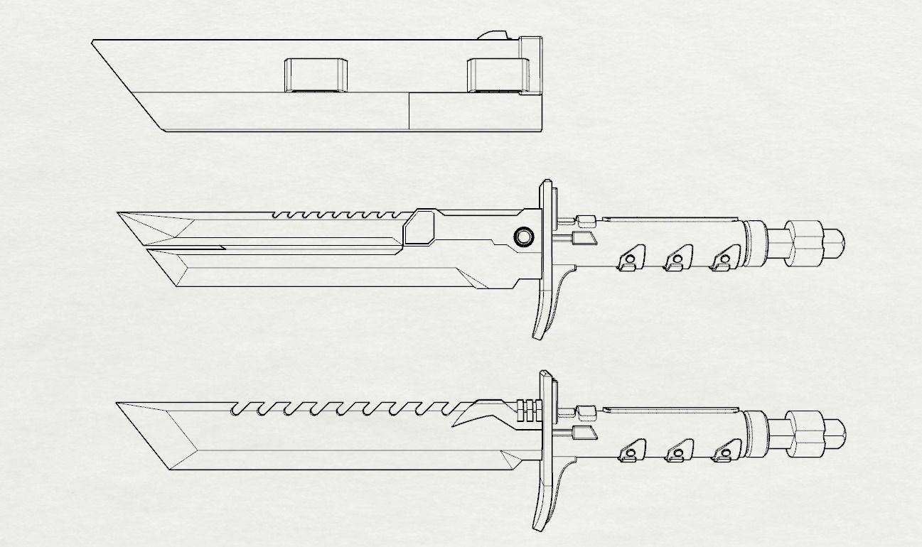 Boba Fett vibroblade dagger from mythos 3d print model 3D model 3D ...