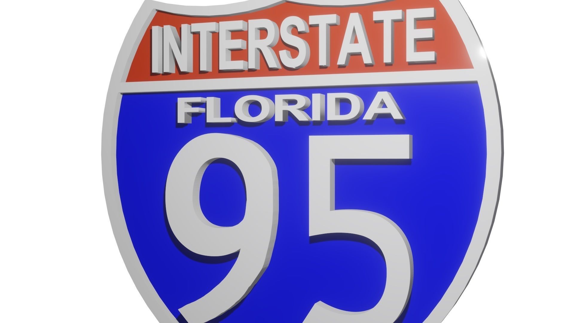 Sign INTERSTATE Florida 95 3D model | CGTrader