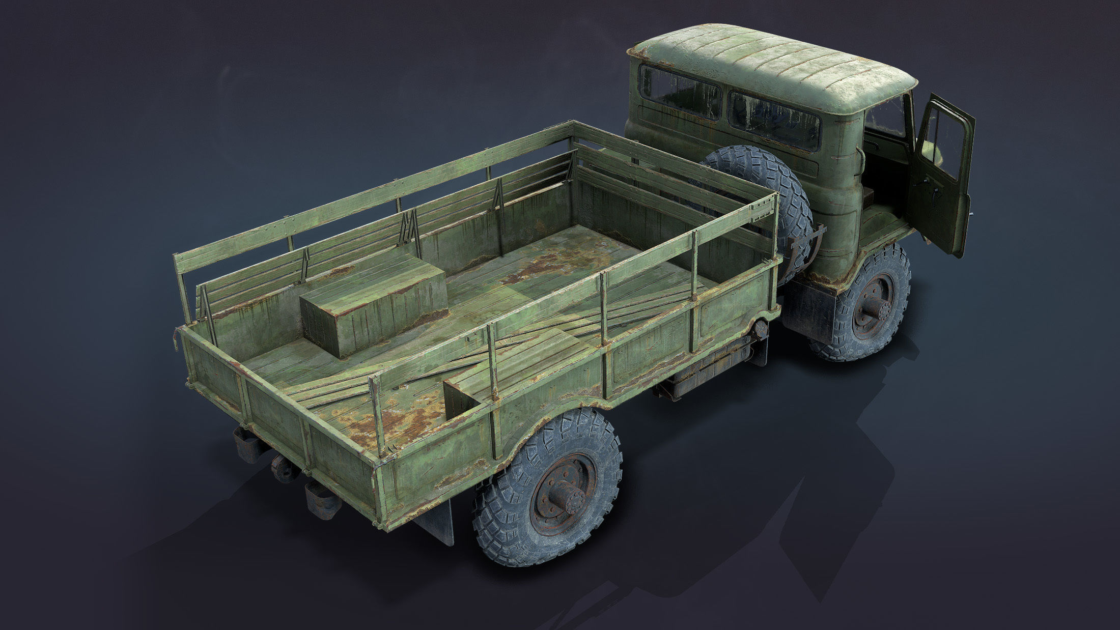 3D model GAZ-66 Flatbed Rusty VR / AR / low-poly | CGTrader