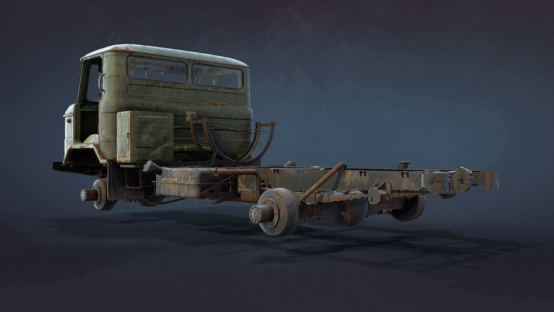 3D model GAZ-66 Flatbed Rusty VR / AR / low-poly | CGTrader