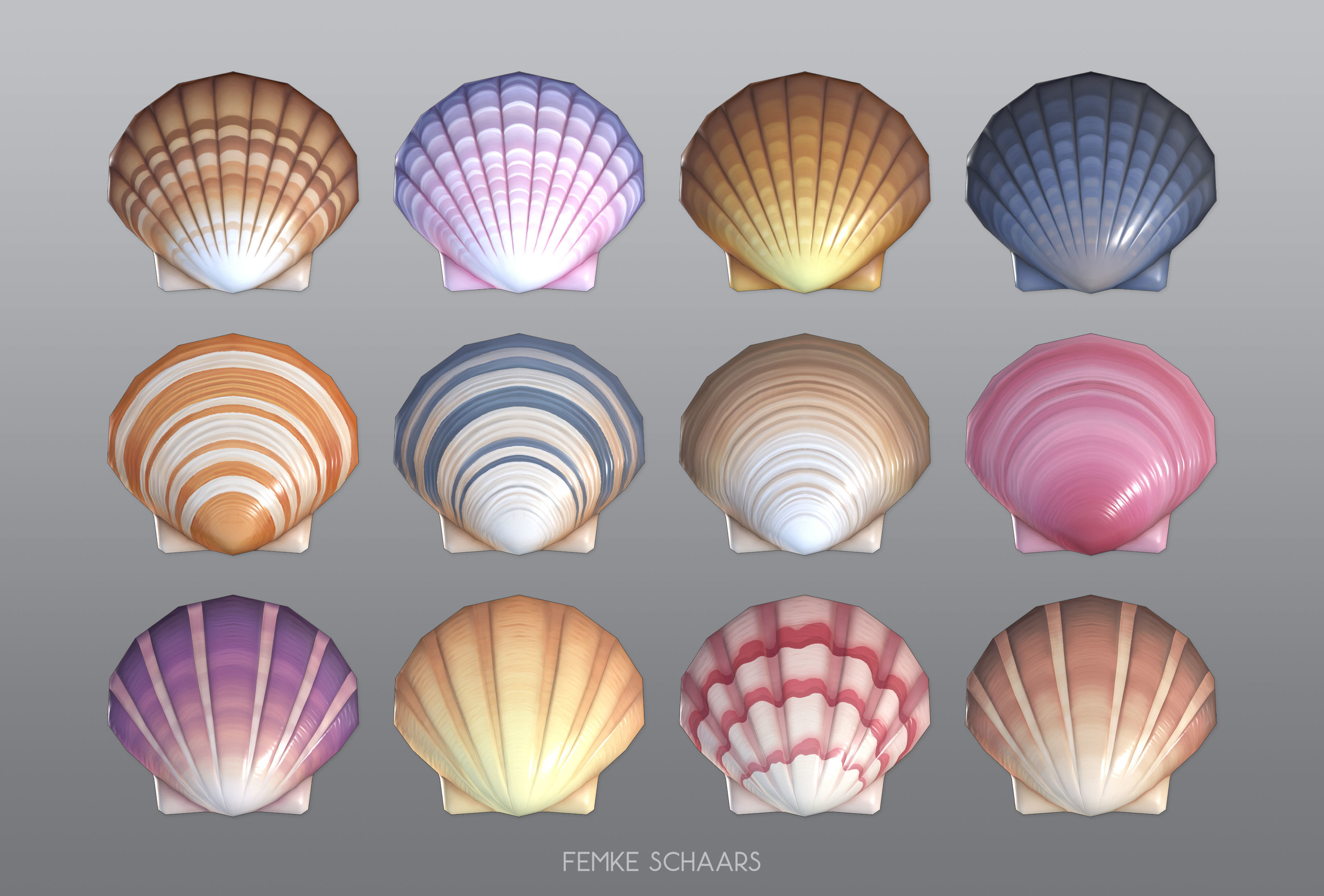 3D model Low-Poly Stylized Seashell Pack VR / AR / low-poly | CGTrader