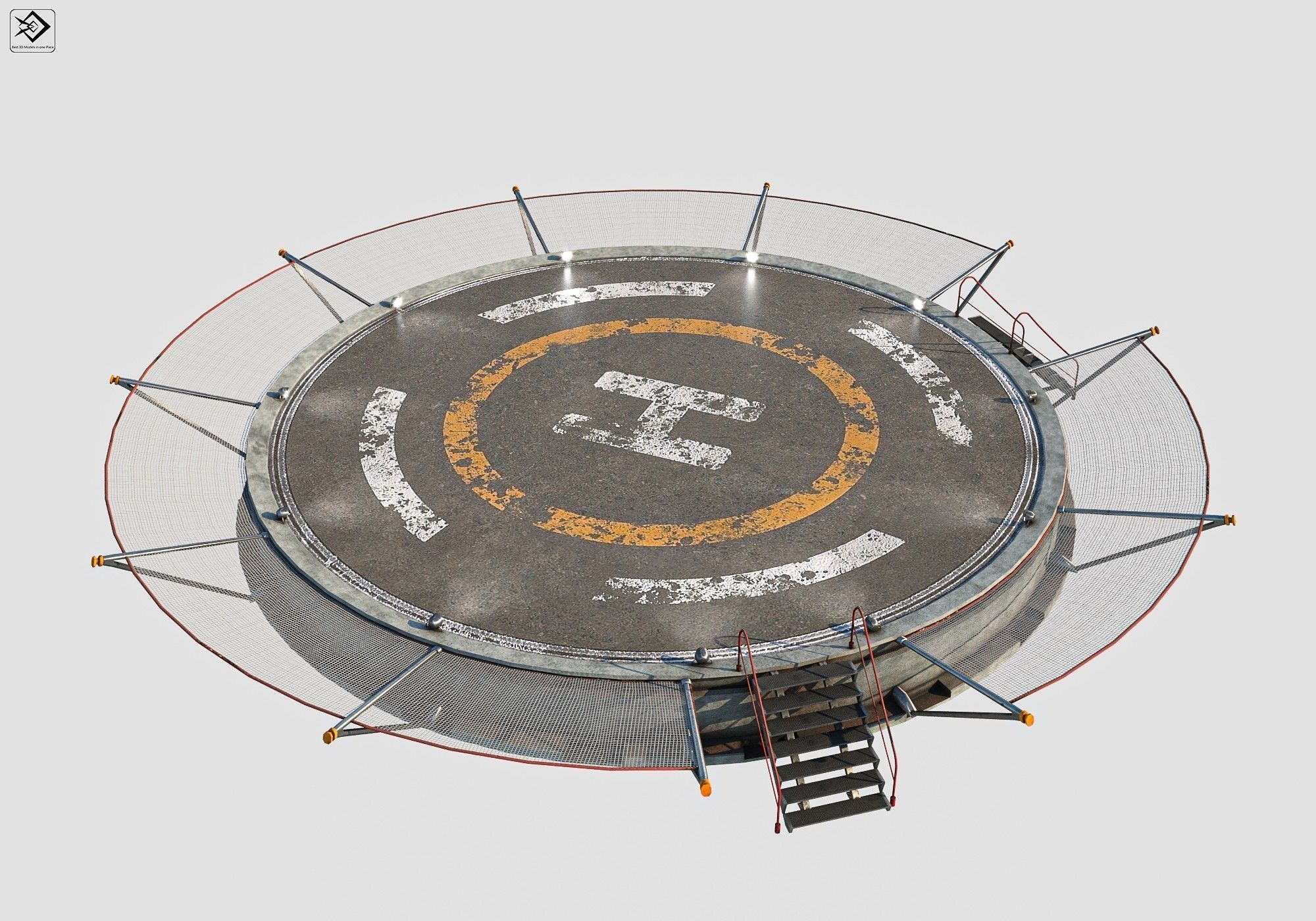3D model Helipad VR / AR / low-poly | CGTrader