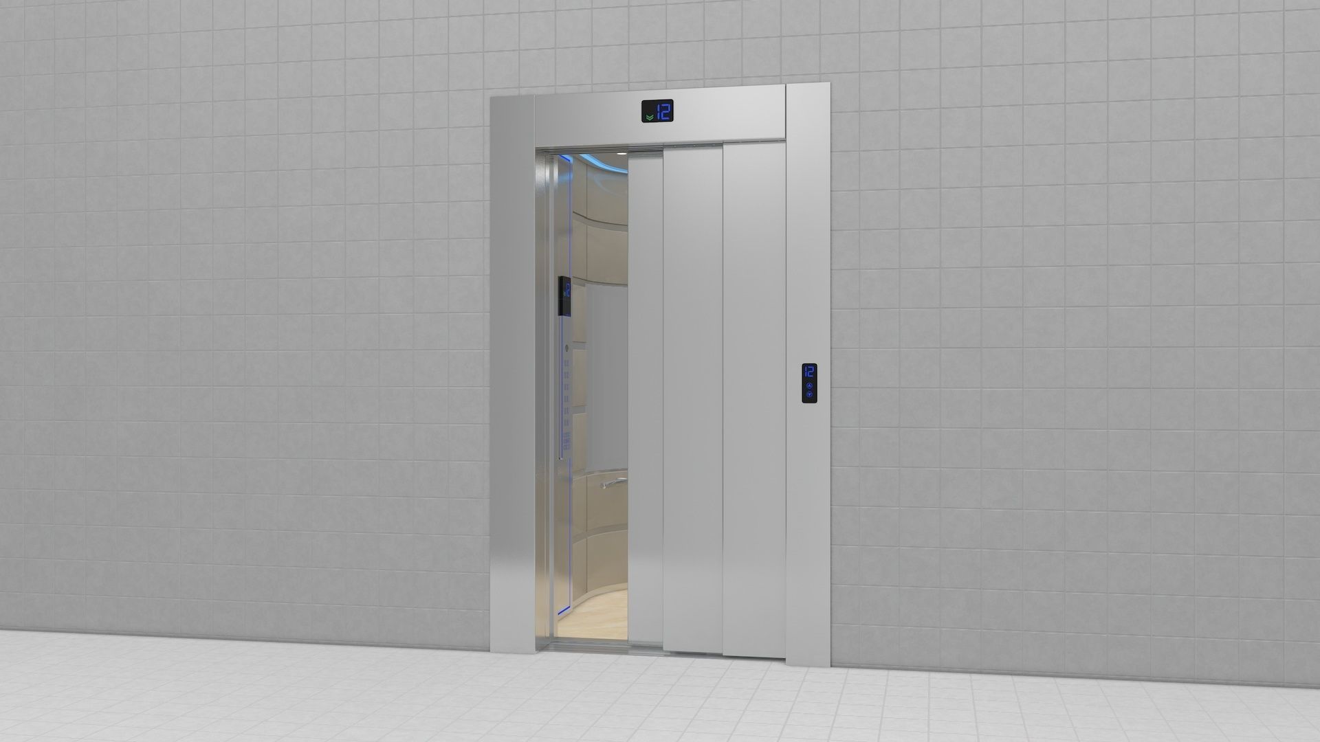 Adjustable and Rigged Elevator With Window 3D model animated rigged | CGTrader