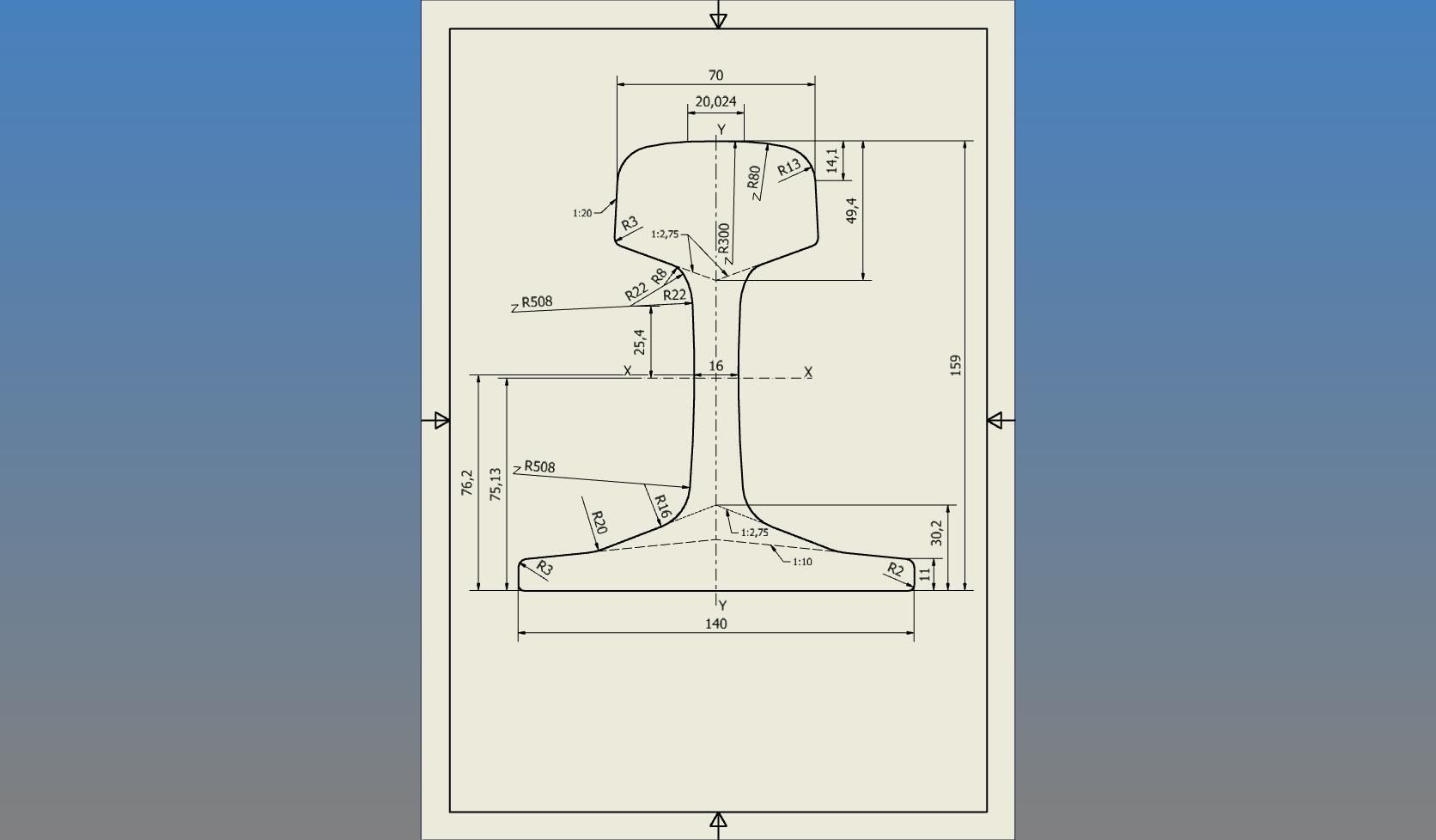 Vignol UIC 54 E1 3D model | CGTrader