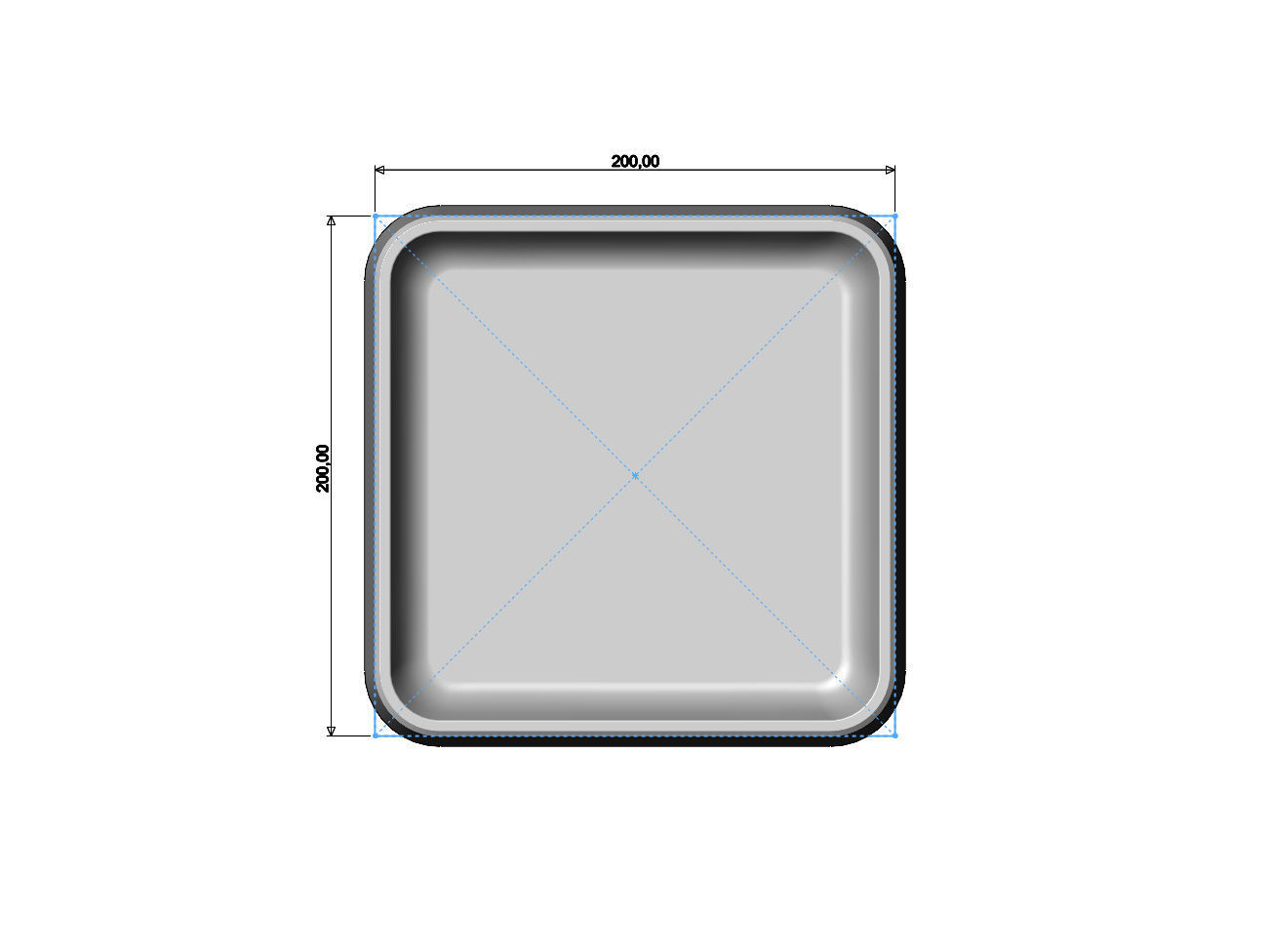 Simple square carved tray 3D model 3D printable | CGTrader