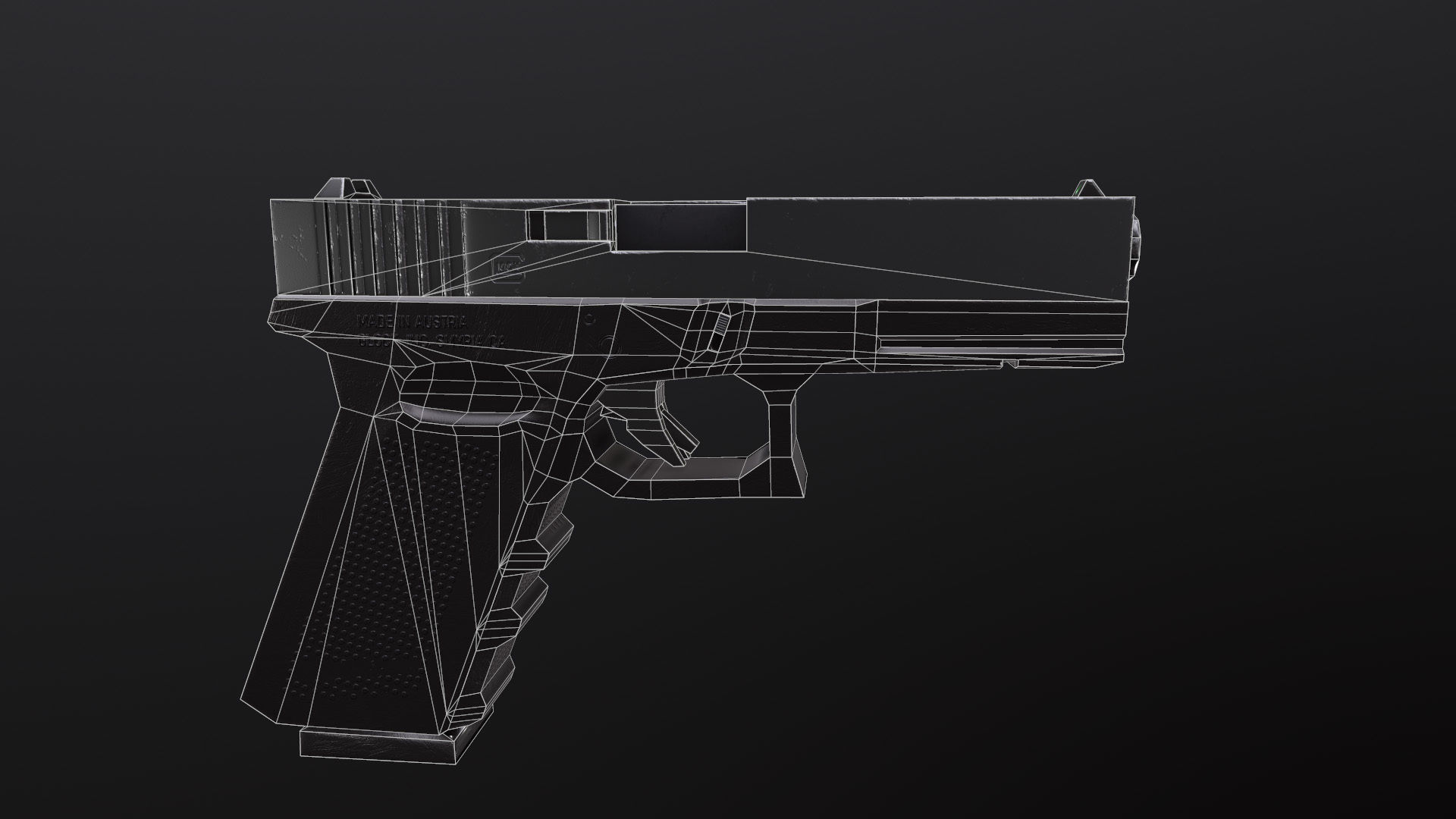 3D model Pistol Glock 17 Bonus Bullet VR / AR / low-poly | CGTrader