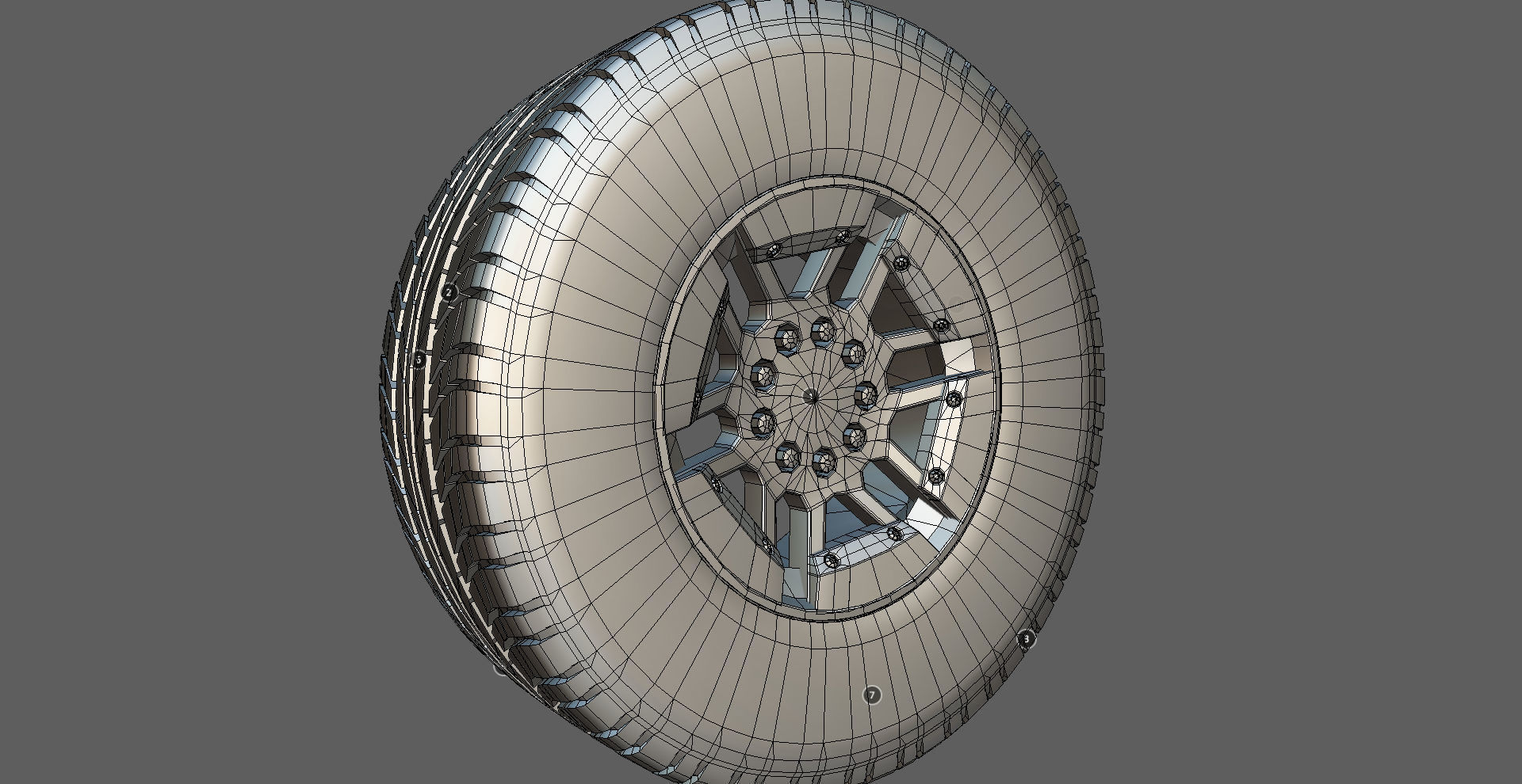 3D model Wheel Hummer rim tyre with textures VR / AR / low-poly | CGTrader