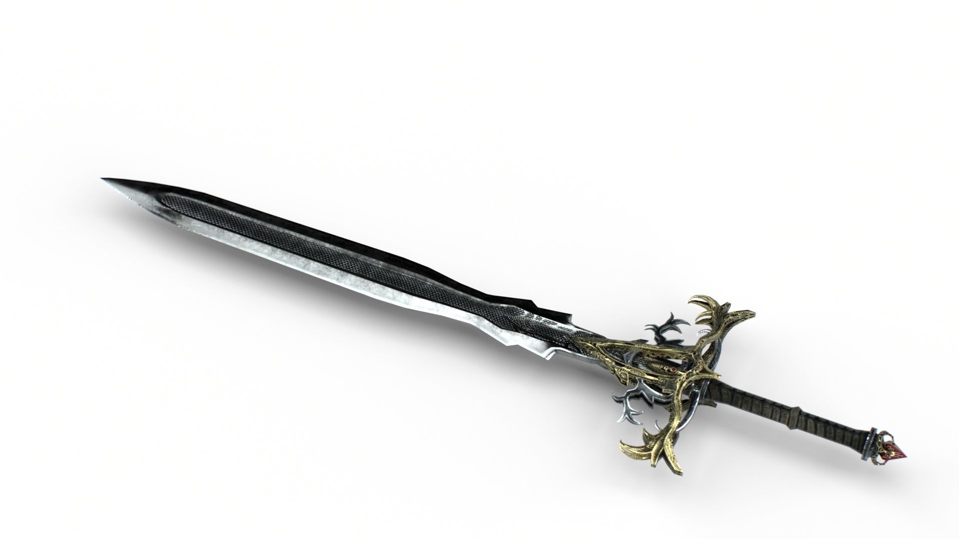 3D model Fantasy 2 handed Sword VR / AR / low-poly | CGTrader