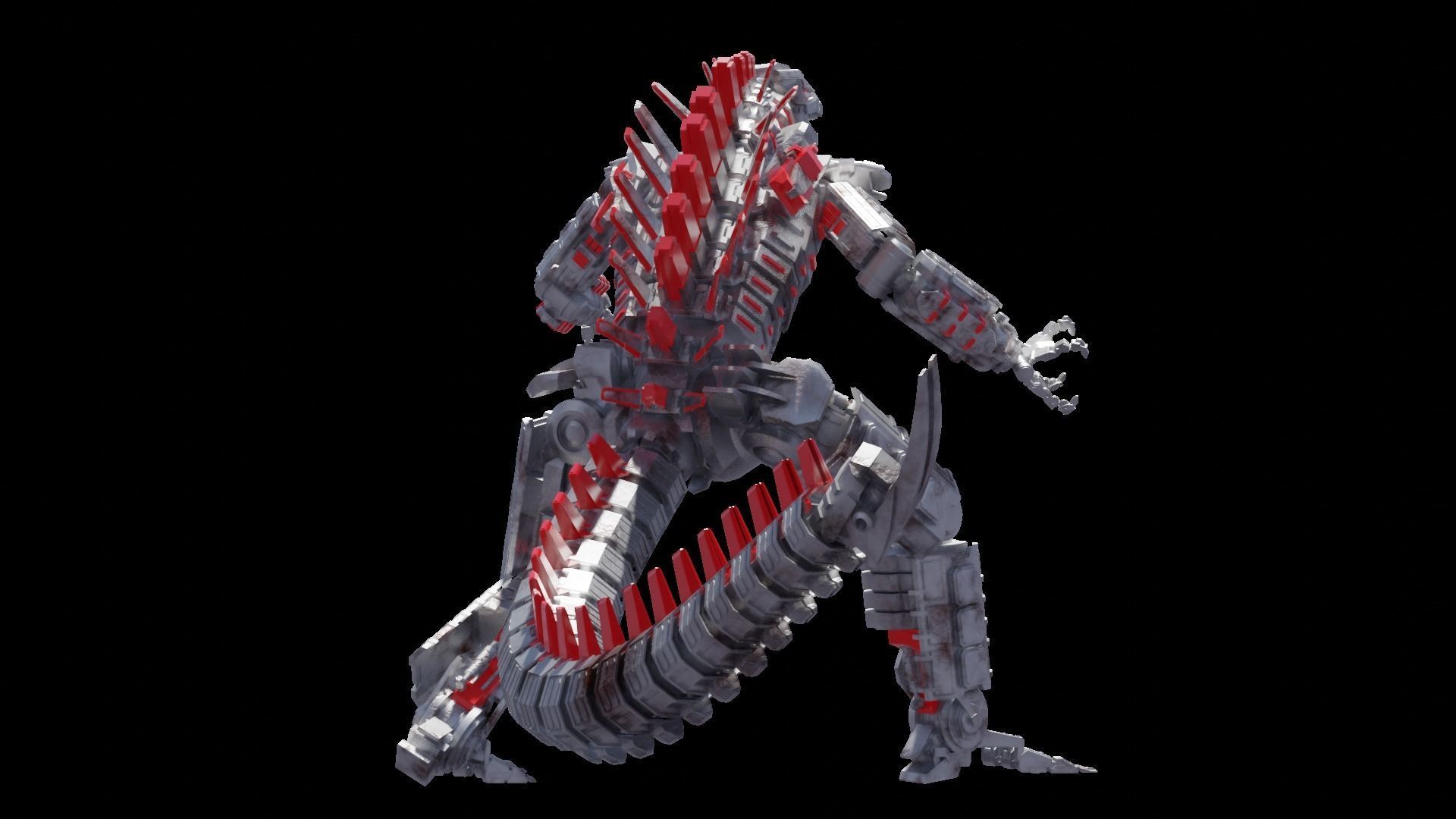 Mechagodzilla armored dinosaur 3D model | CGTrader