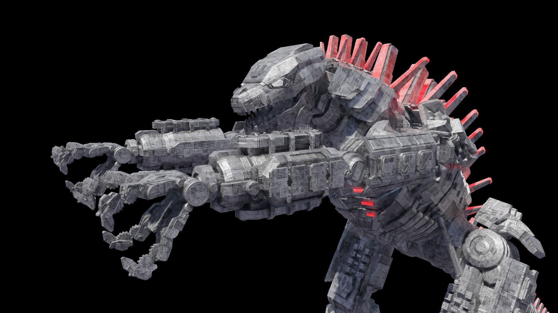 Mechagodzilla armored dinosaur 3D model | CGTrader