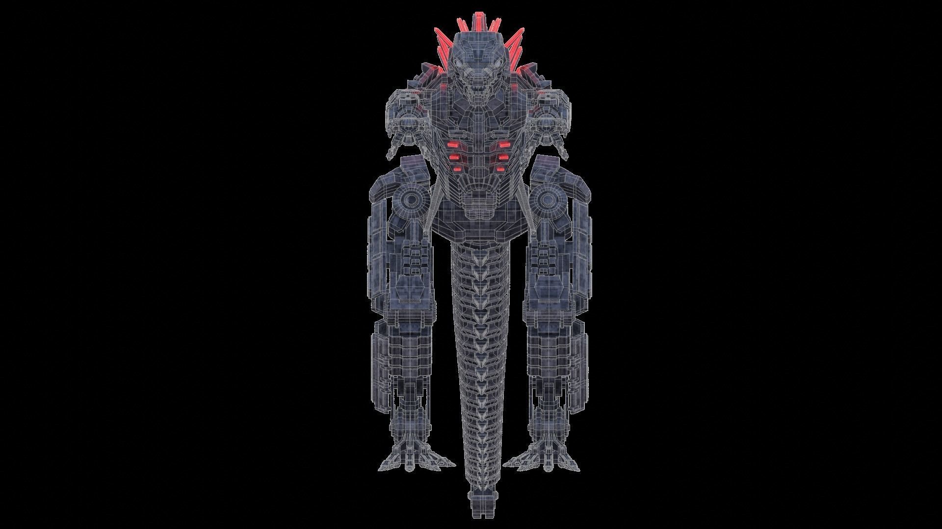 Mechagodzilla armored dinosaur 3D model | CGTrader