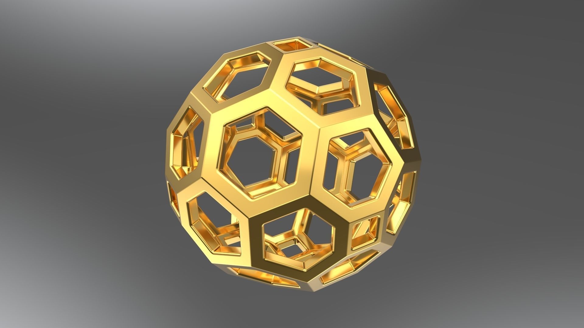 Wireframe Sphere Polyhedron Hexagon Solid 3D model 3D printable | CGTrader