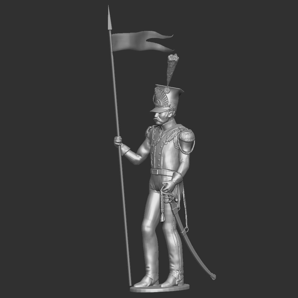 Napoleon Lancer standing 3D model 3D printable | CGTrader