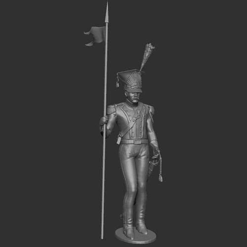 Napoleon Lancer standing 3D model 3D printable | CGTrader