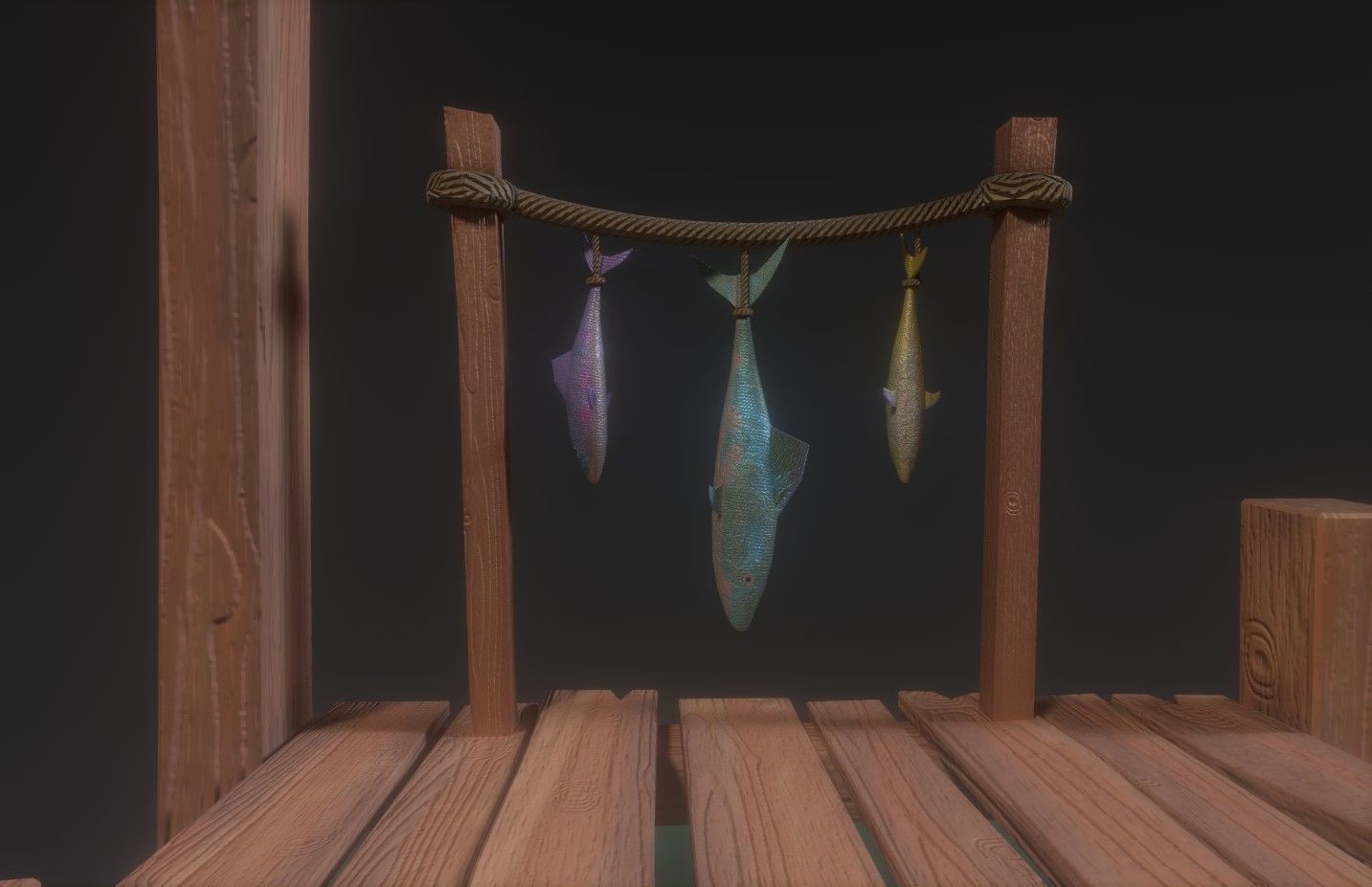 3D model Simplistic low-poly stylized hand-painted pier VR / AR / low ...