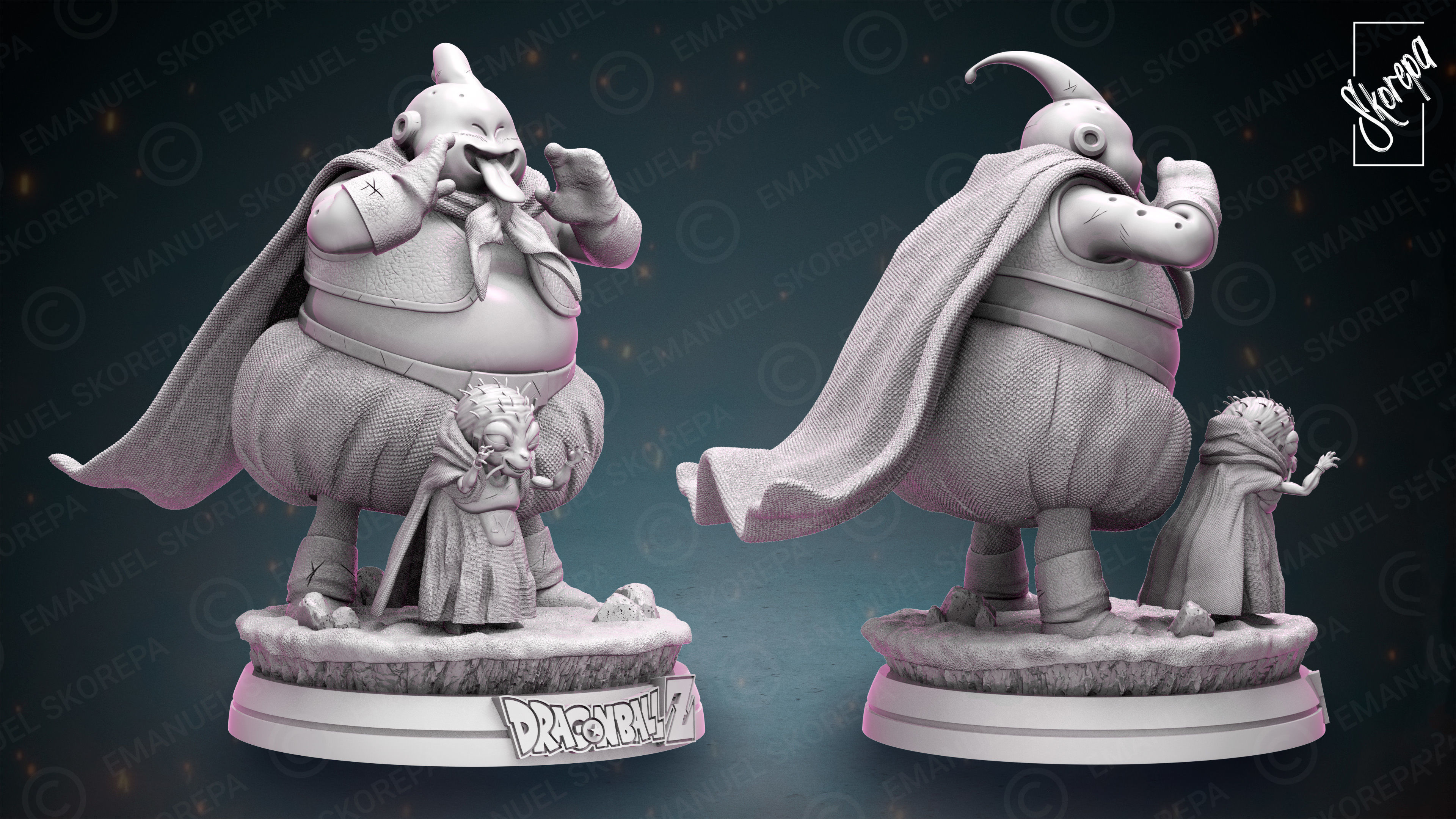 Majin Buu and Babidi 3D model 3D printable | CGTrader