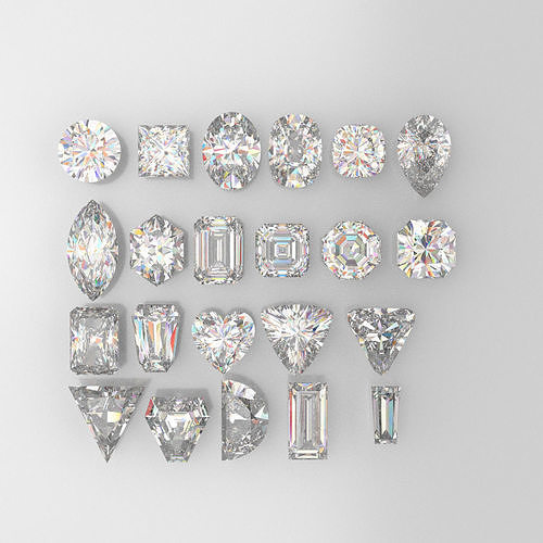 Accurately faceted diamonds 3D model 3D printable | CGTrader