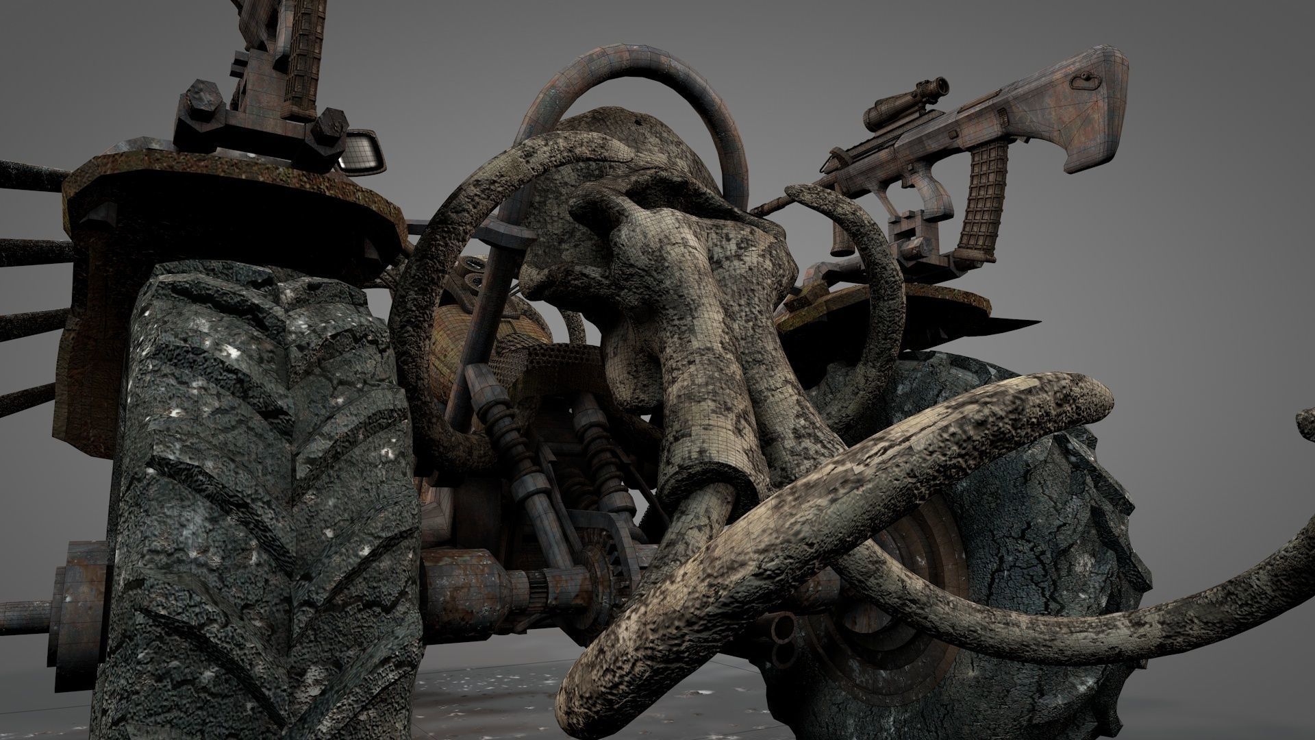 Post Apocalyptic Survival Bike v2 3D model | CGTrader