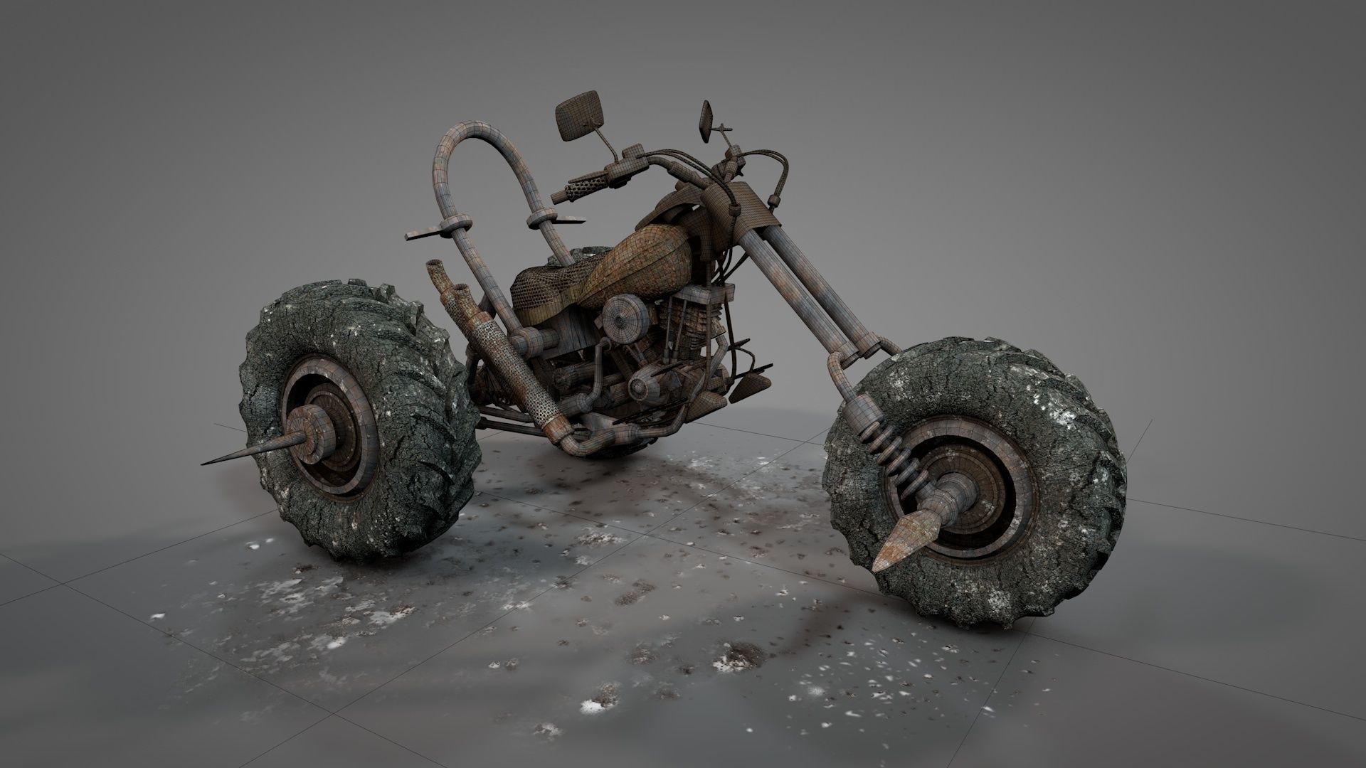 Post Apocalyptic Survival Bike v2 3D model | CGTrader