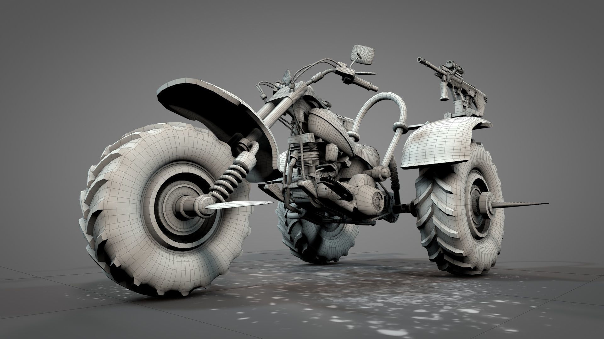 Post Apocalyptic Survival Bike v2 3D model | CGTrader