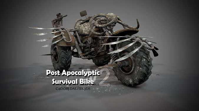 Post Apocalyptic Survival Bike v2 3D model | CGTrader