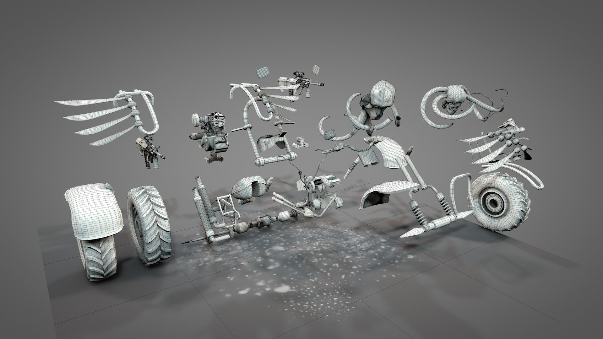 Post Apocalyptic Survival Bike v2 3D model | CGTrader