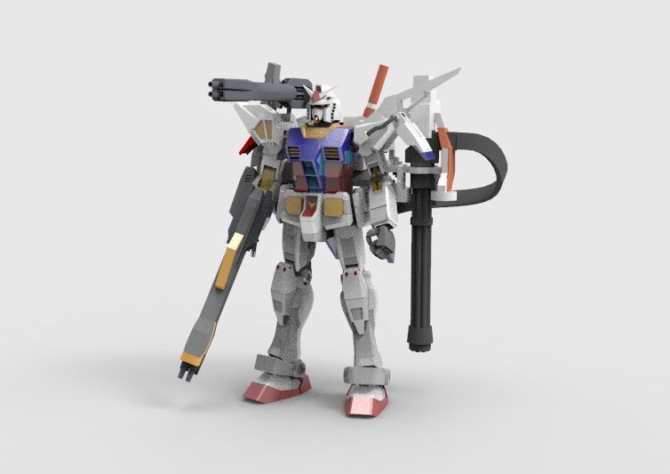 Gundam RX-78 Defender 3D model | CGTrader