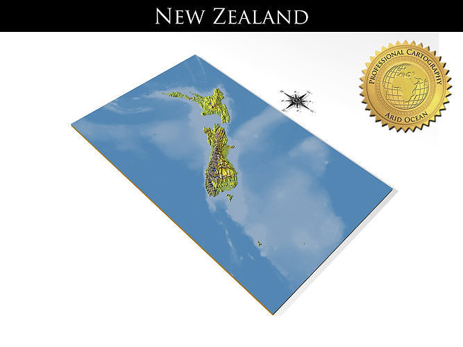New Zealand High resolution 3D relief maps 3D model | CGTrader