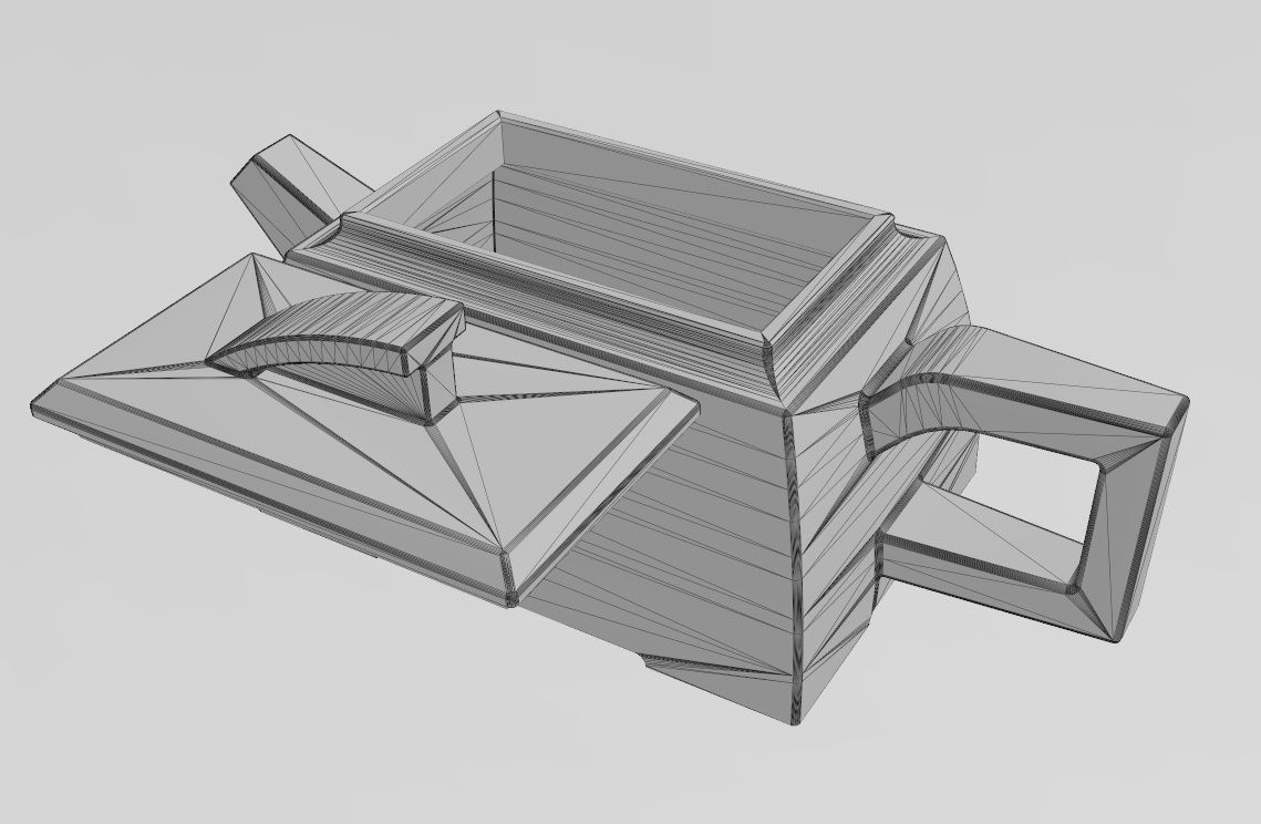 Traditional rectangular tea pot 3D model 3D printable | CGTrader